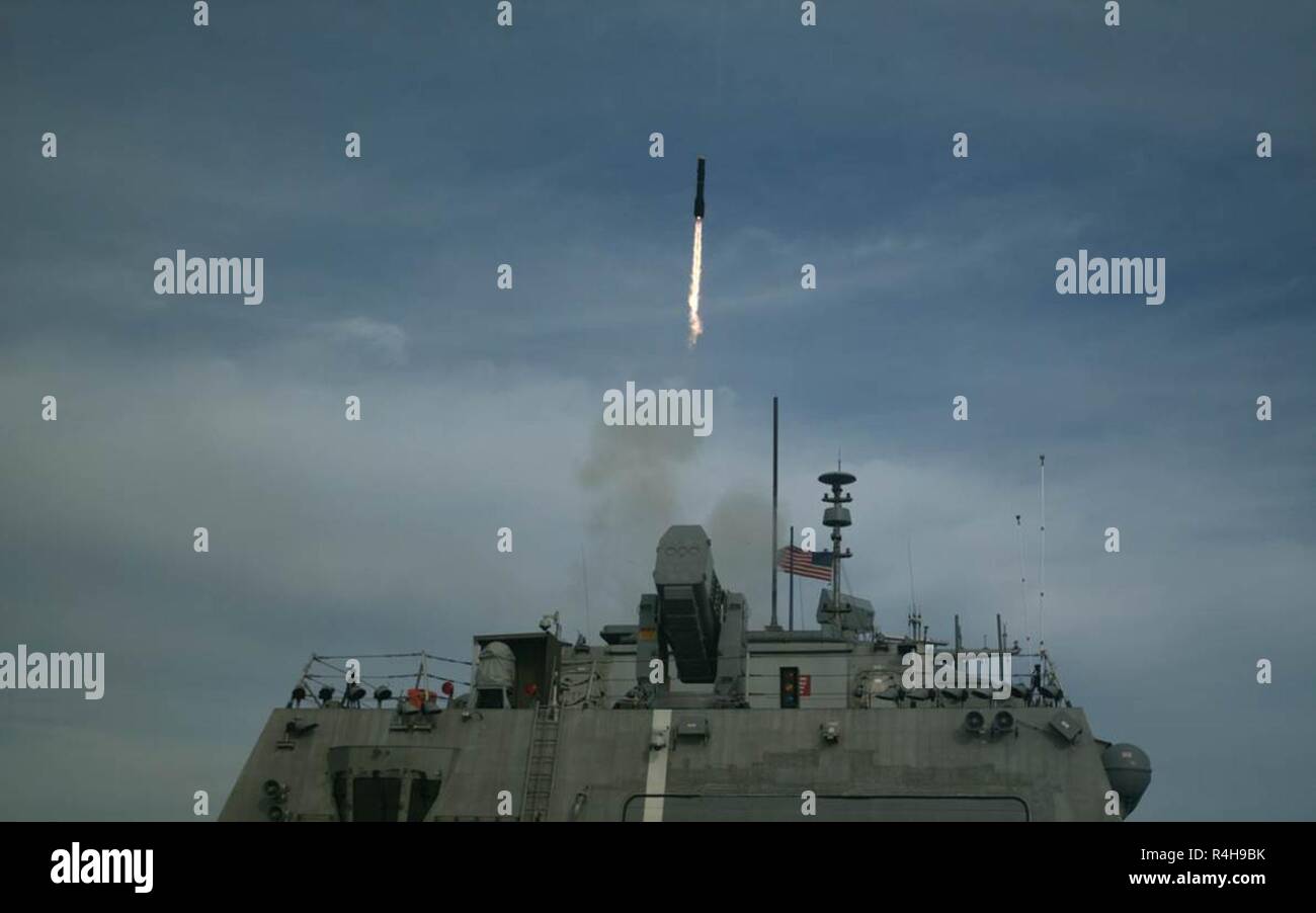 (Atlantic Ocean). Sailors from the USS Detroit (LCS-7) complete a ...