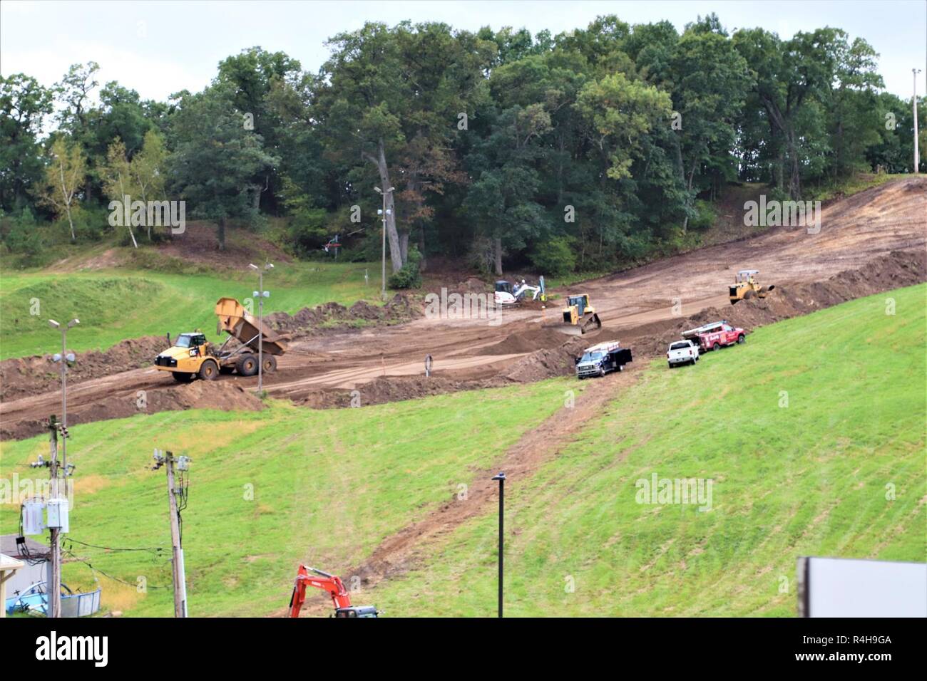 Contractors complete groundwork as part of construction and ...