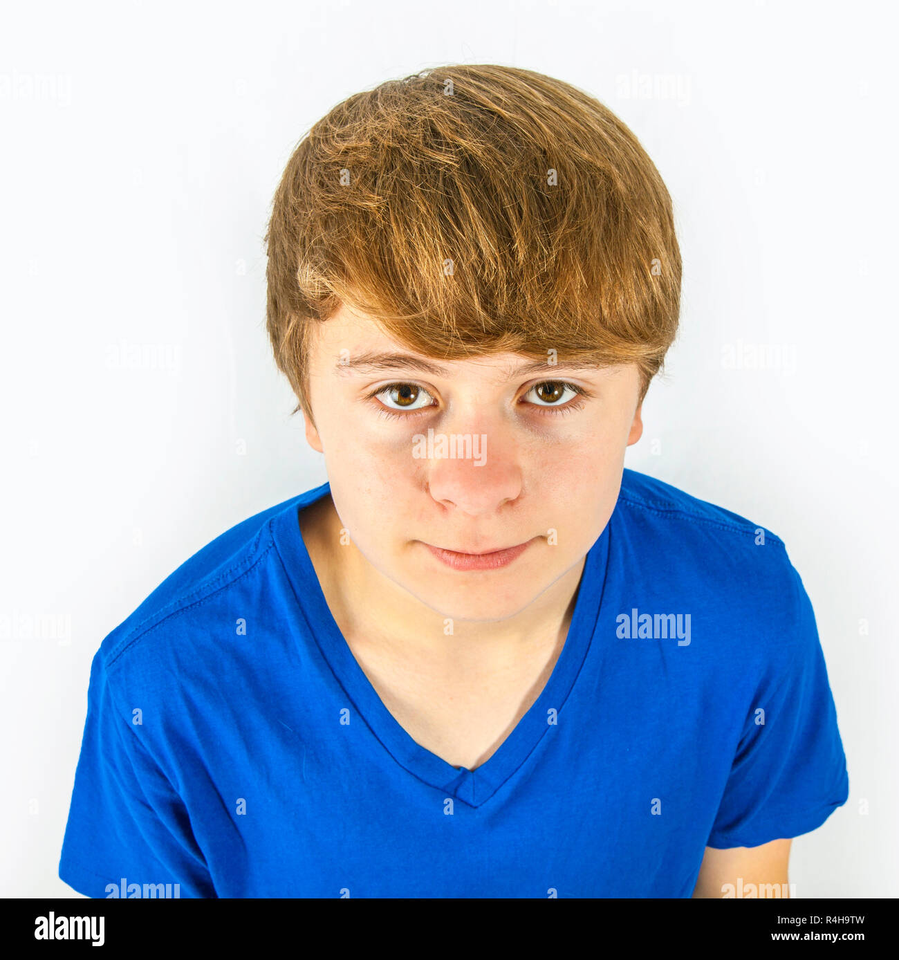 cozy cute smiling boy isolated on white Stock Photo - Alamy