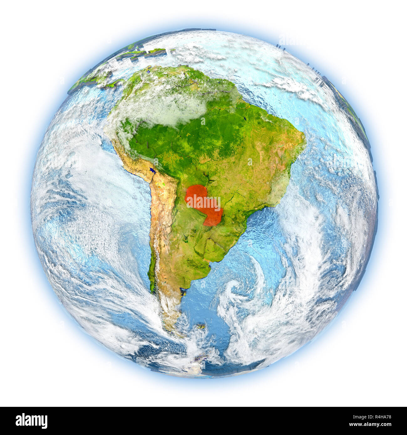 Paraguay on map south Cut Out Stock Images & Pictures - Alamy