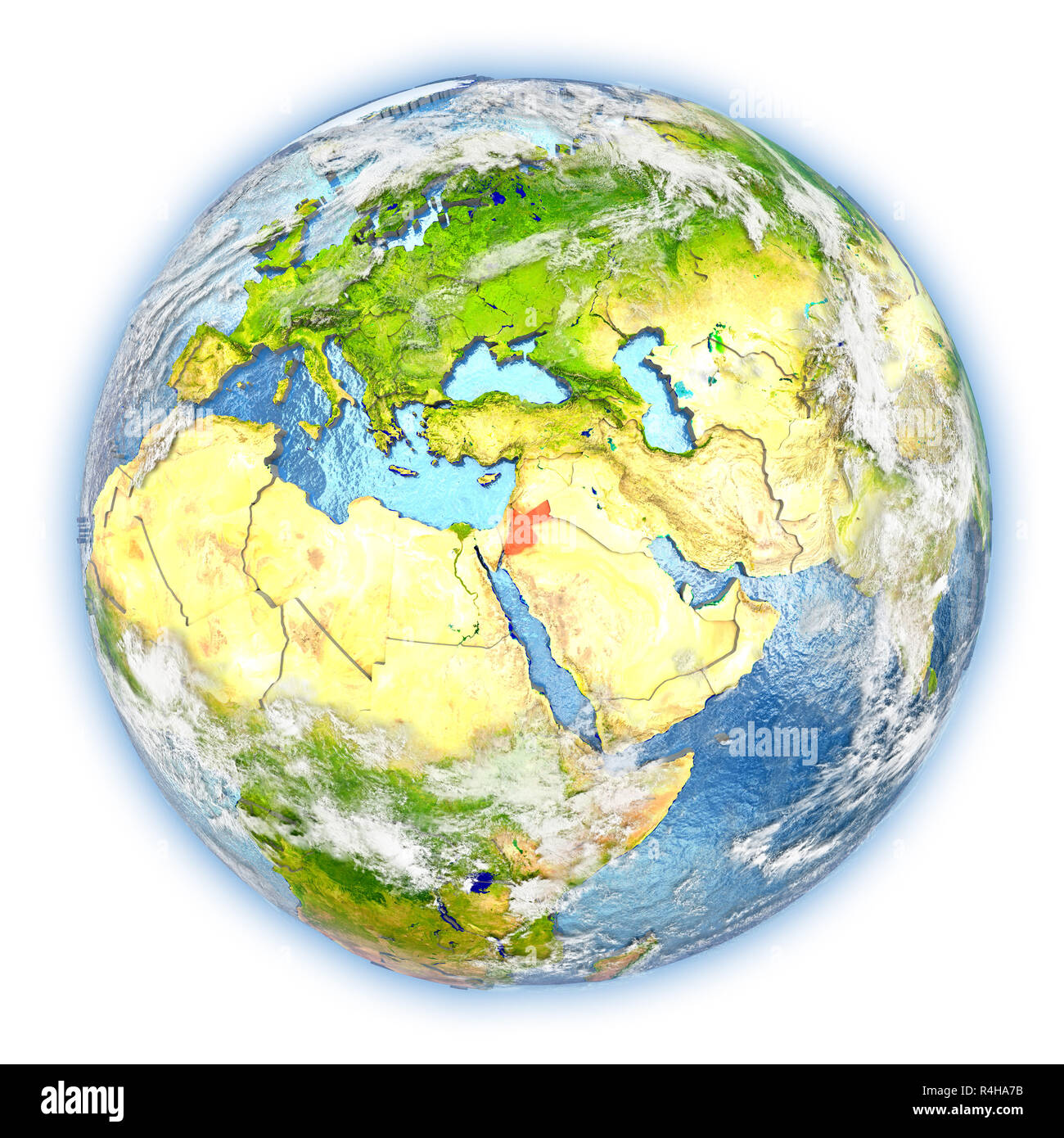 Jordan on world globe Cut Out Stock Images & Pictures - Alamy