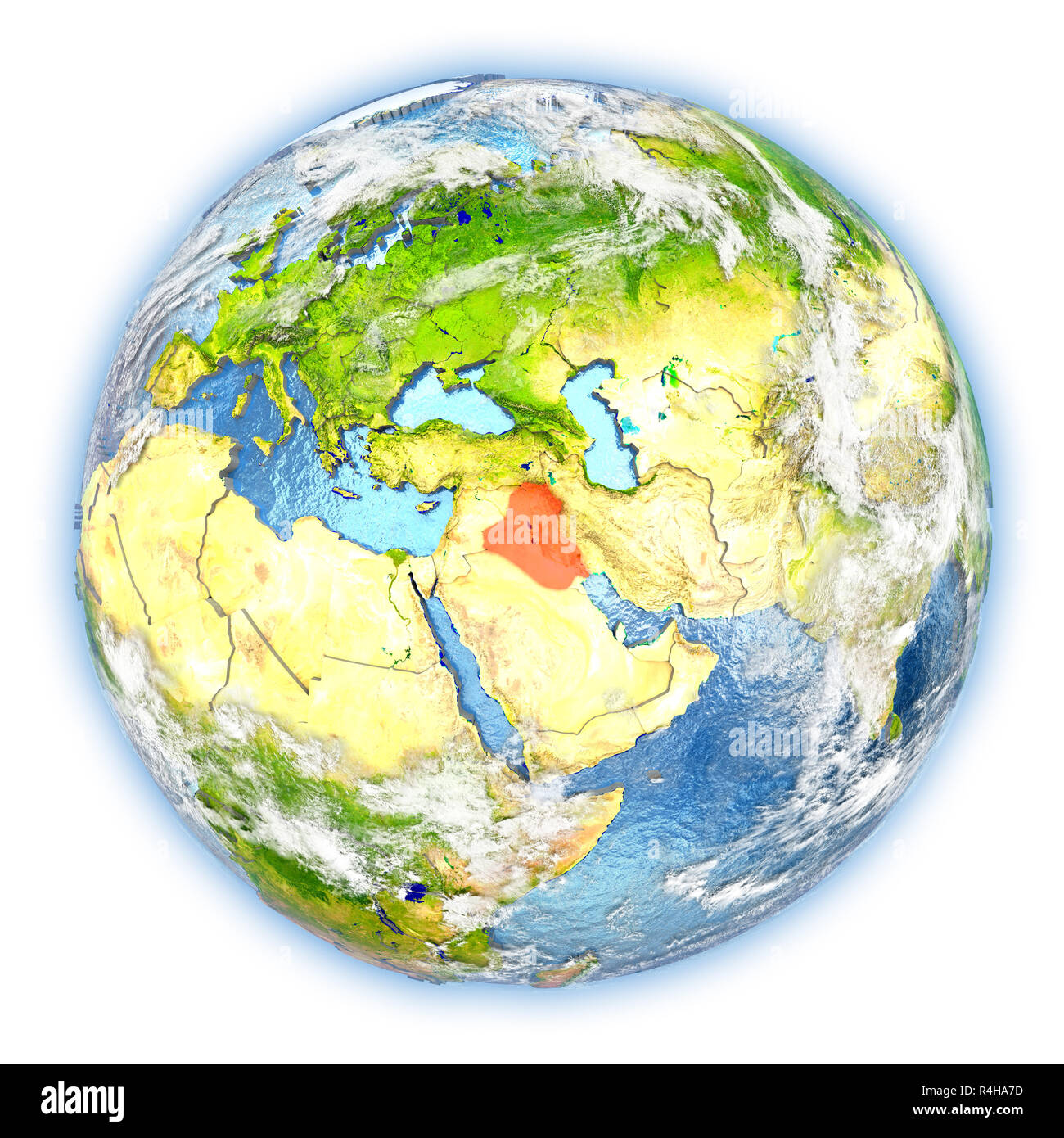 Iraq on Earth isolated Stock Photo - Alamy