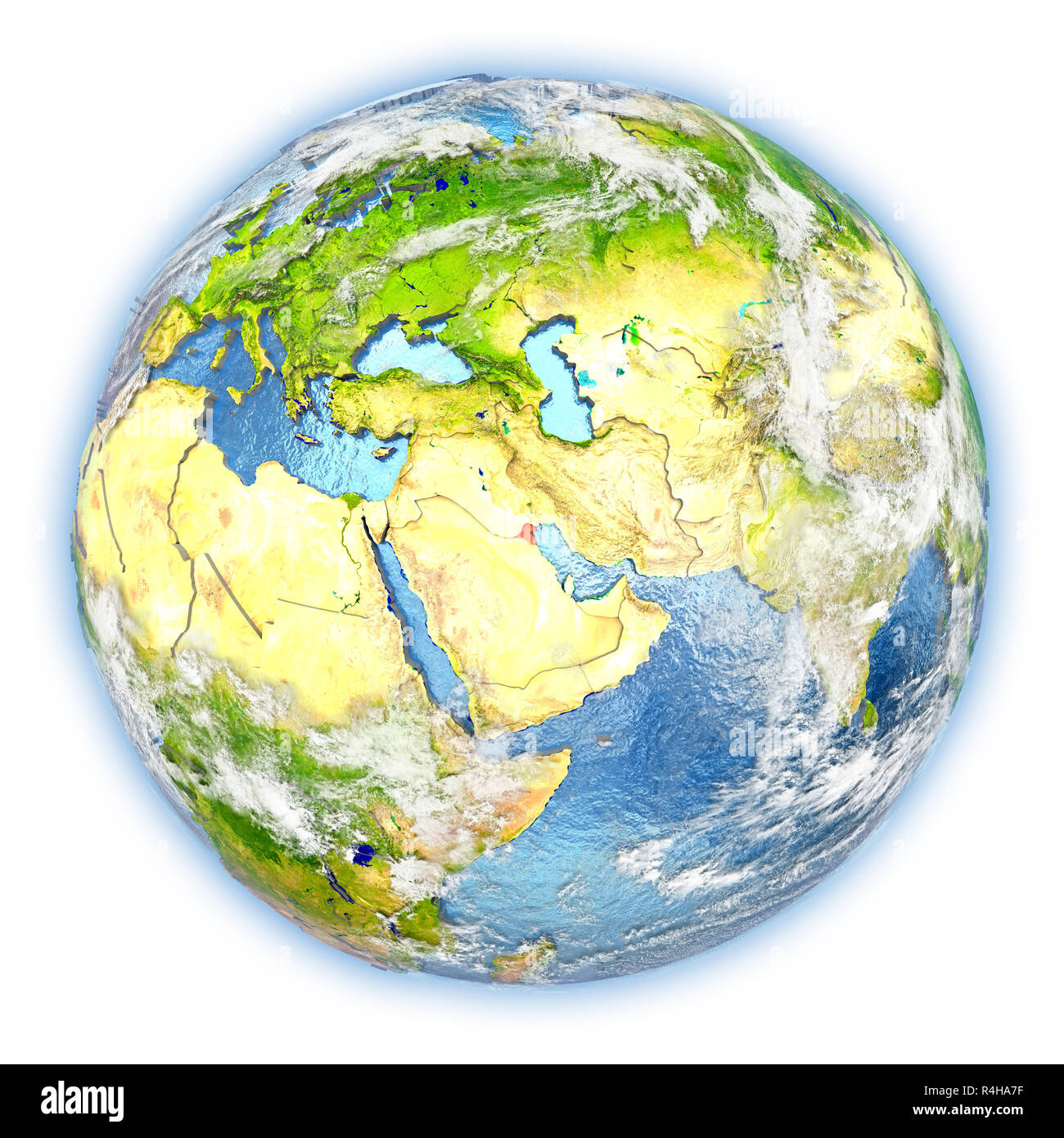 Kuwait on world map Cut Out Stock Images & Pictures - Alamy