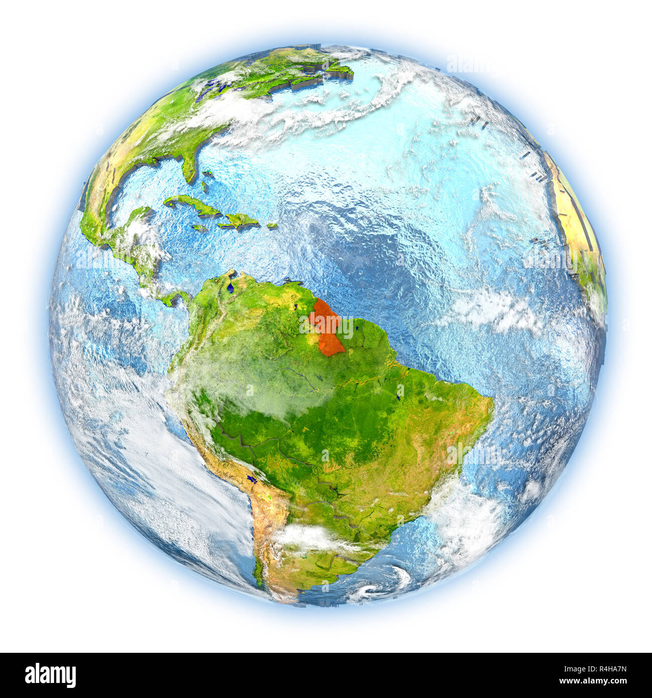 Guyana on Earth isolated Stock Photo - Alamy