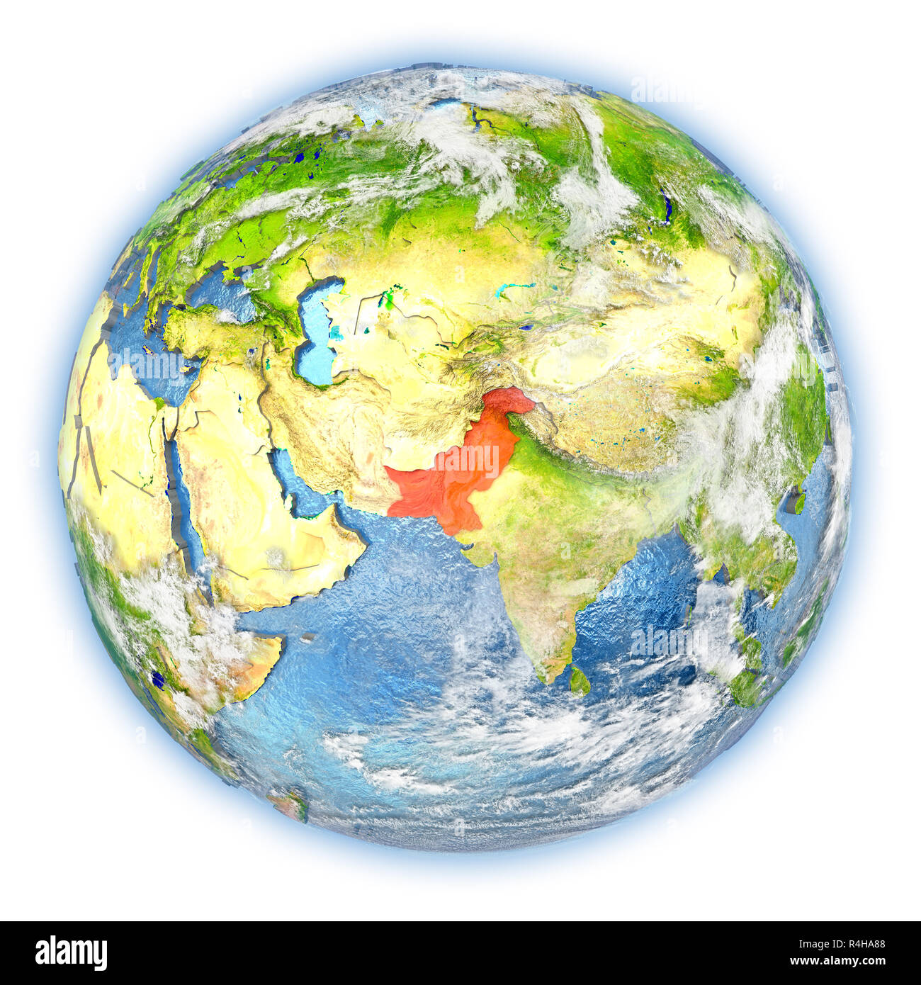 Pakistan on Earth isolated Stock Photo - Alamy