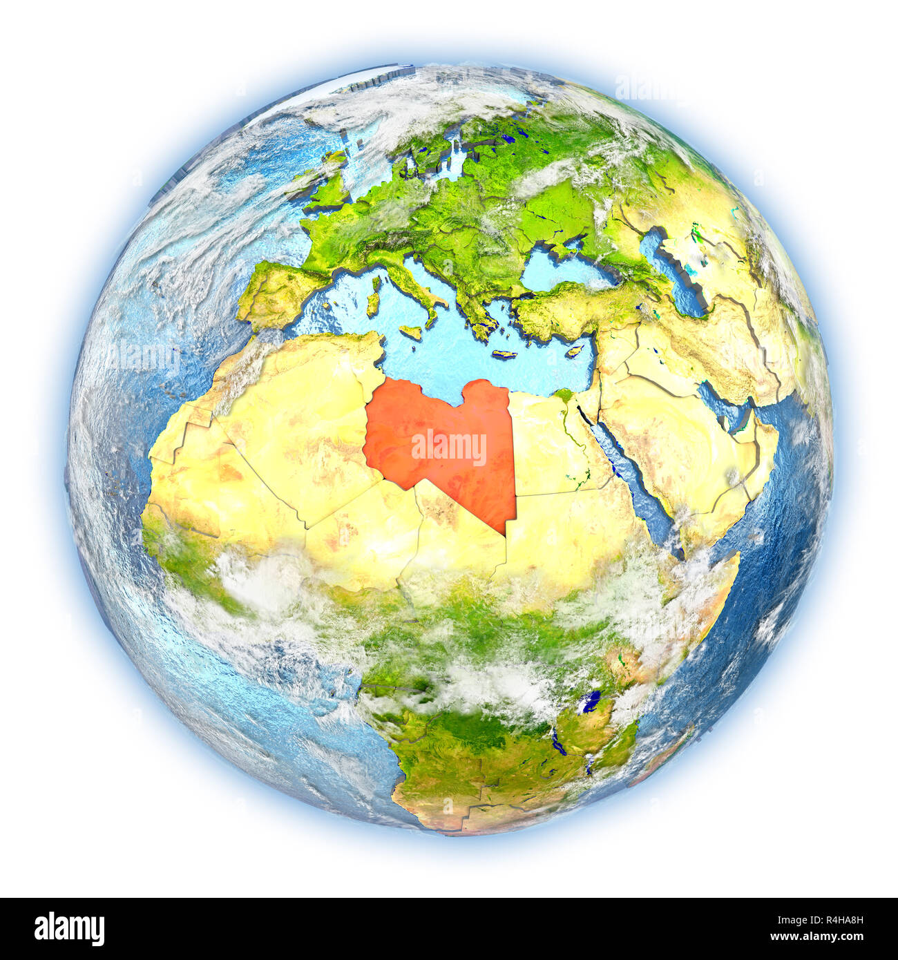 Libya on map globe Cut Out Stock Images & Pictures - Alamy
