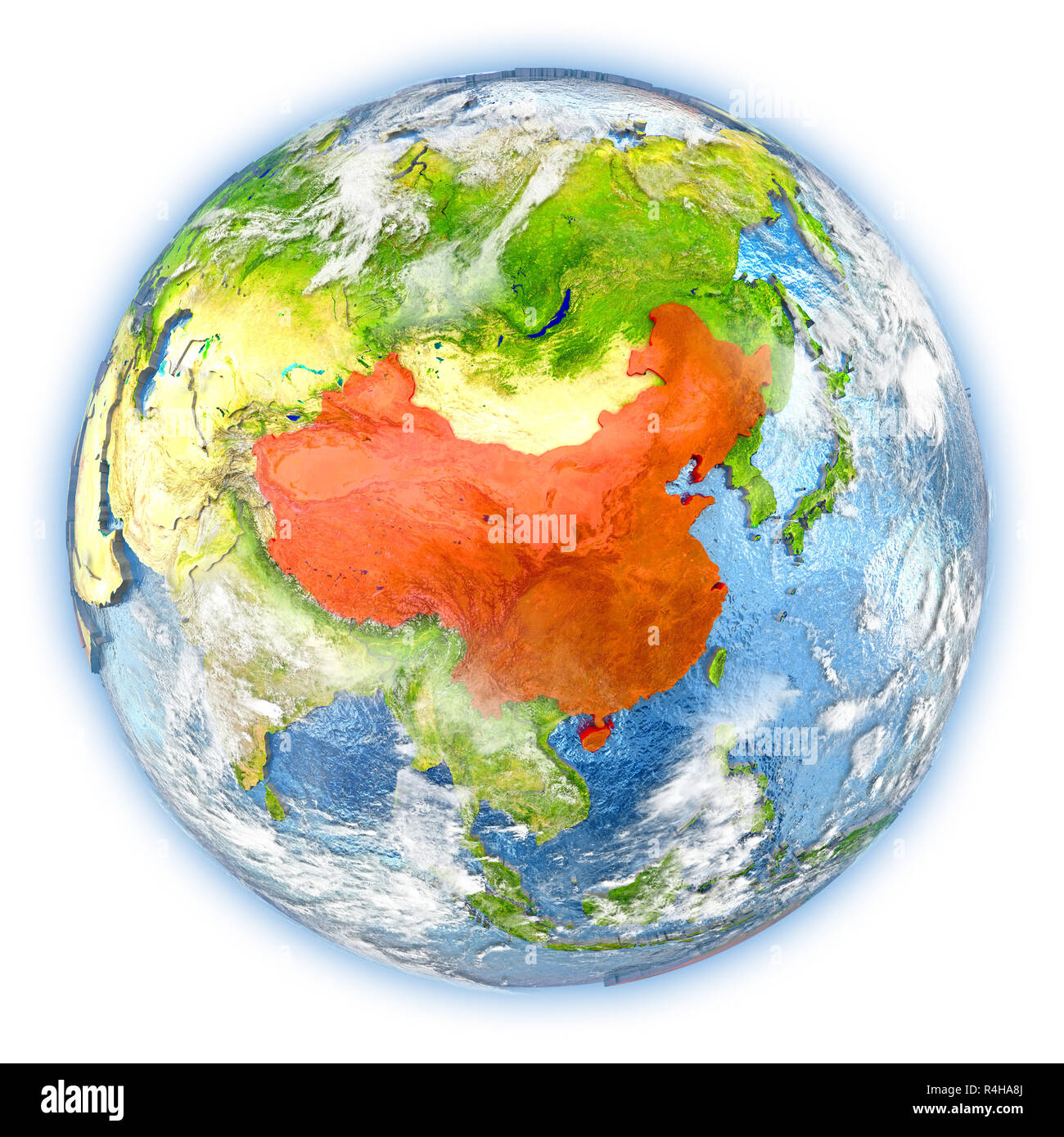 China on map highlighted Cut Out Stock Images & Pictures - Alamy
