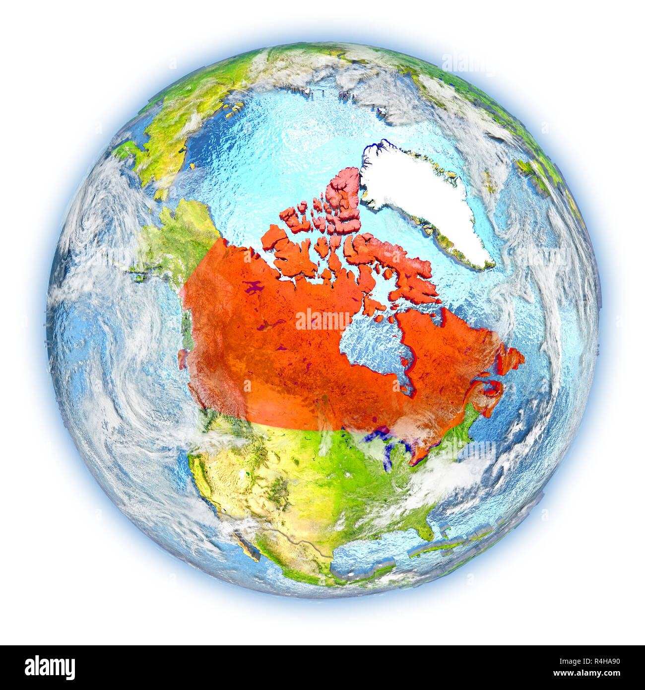 Canada on Earth isolated Stock Photo - Alamy