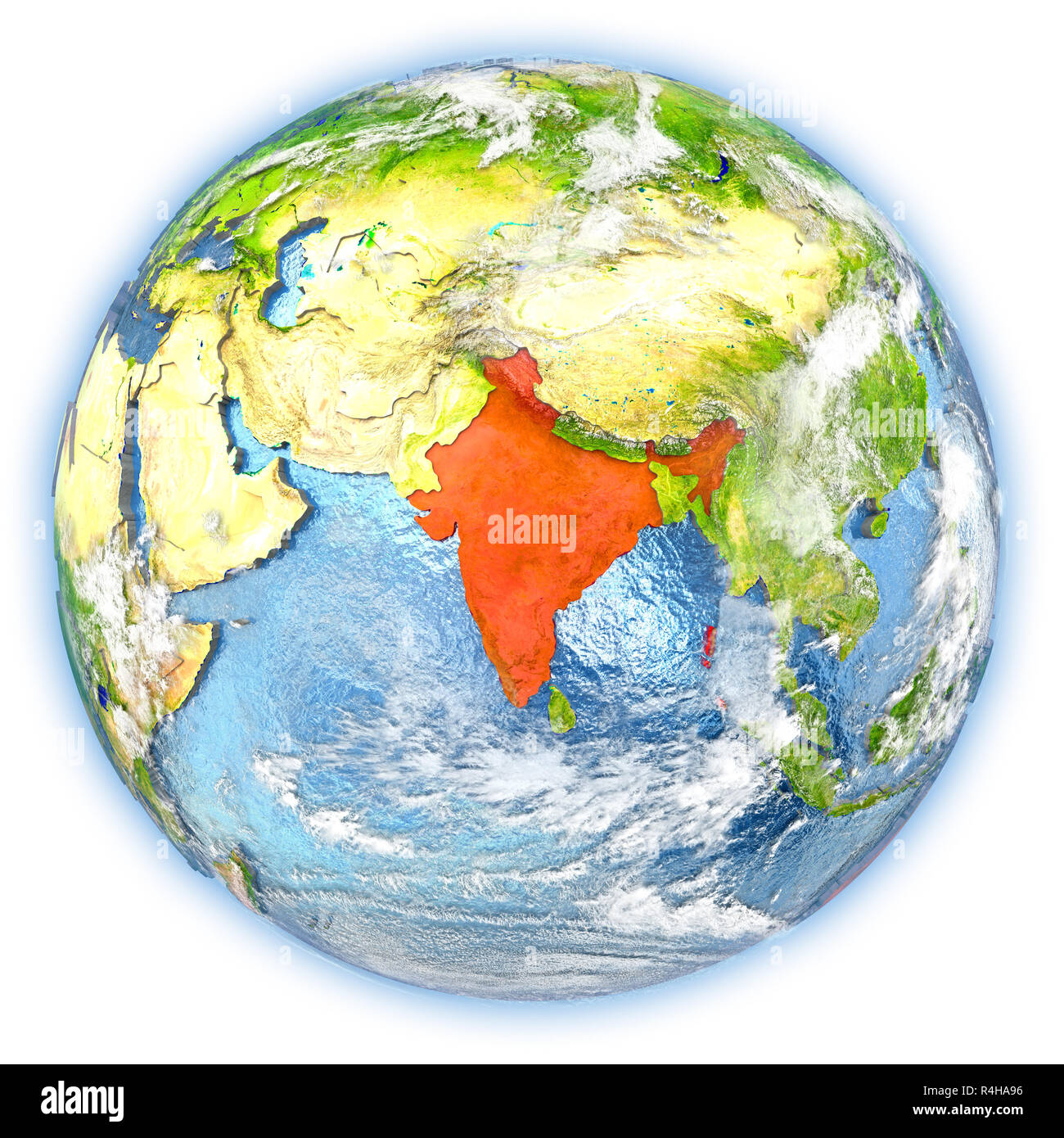 India highlighted on world map hi-res stock photography and images - Alamy