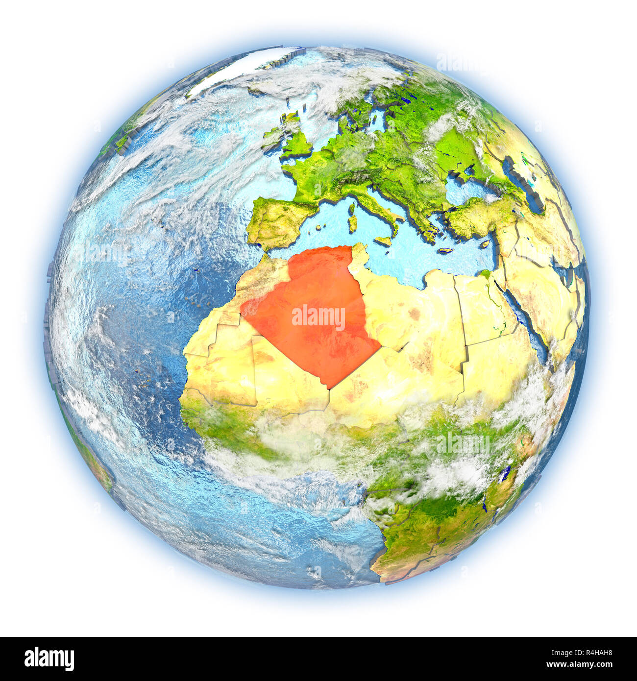 Algeria on Earth isolated Stock Photo - Alamy