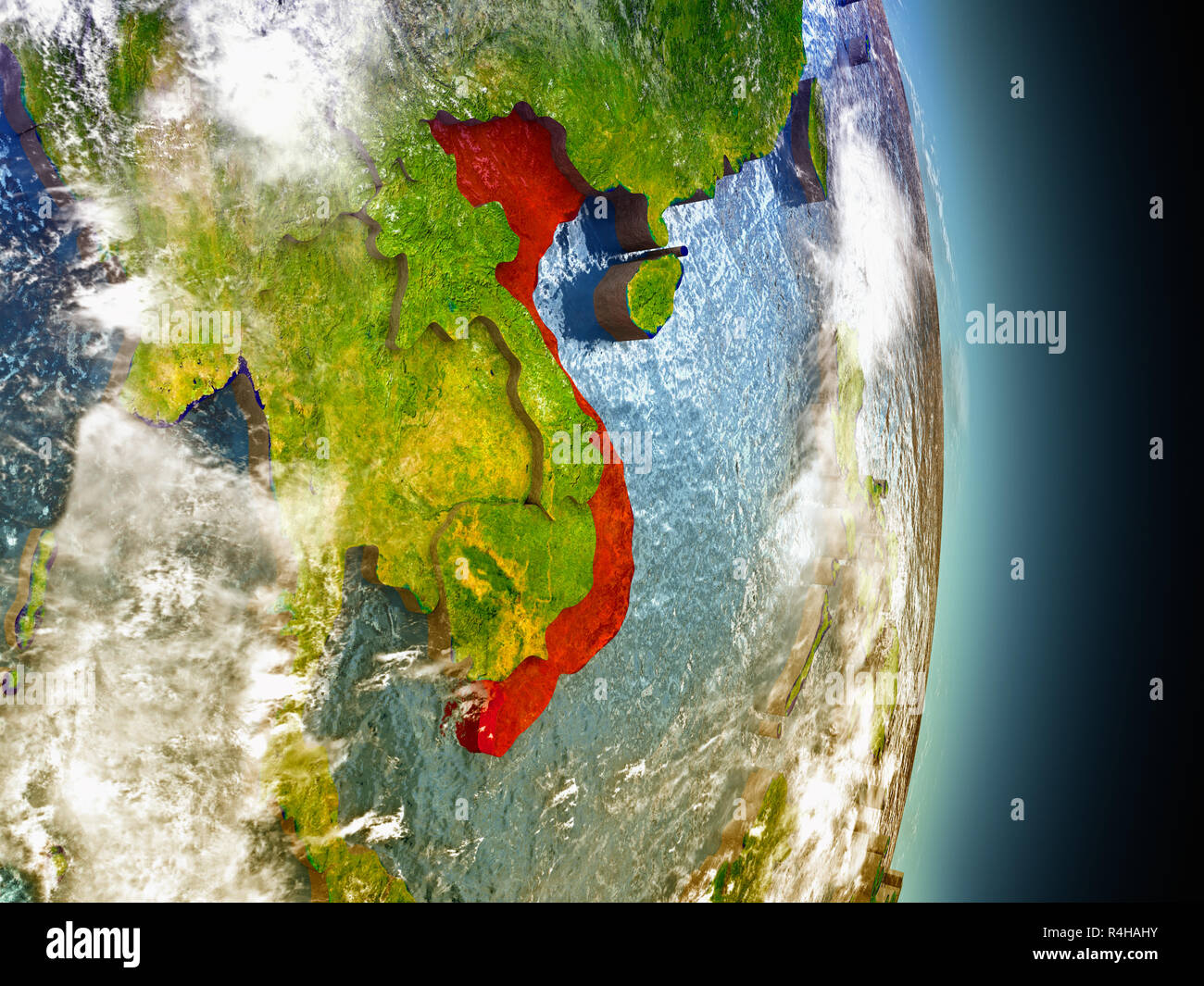 Vietnam map satellite hi-res stock photography and images - Alamy