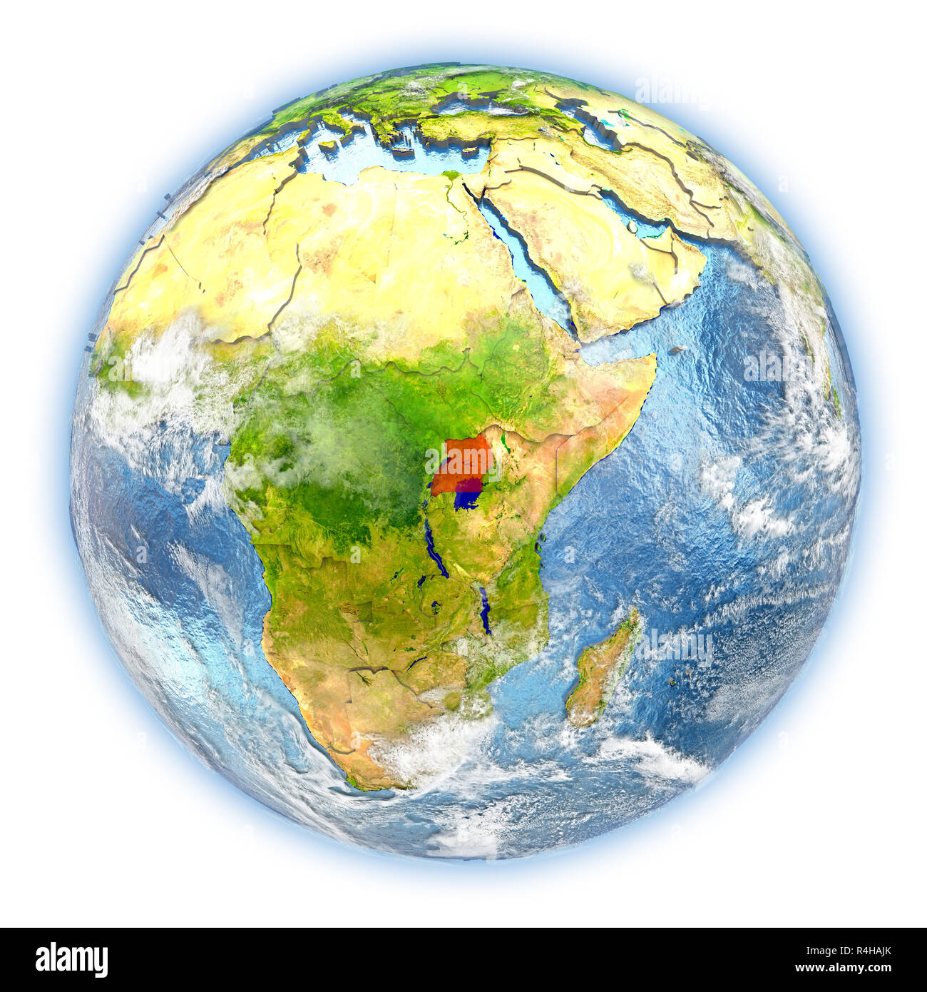 Uganda isolated world map hi-res stock photography and images - Alamy