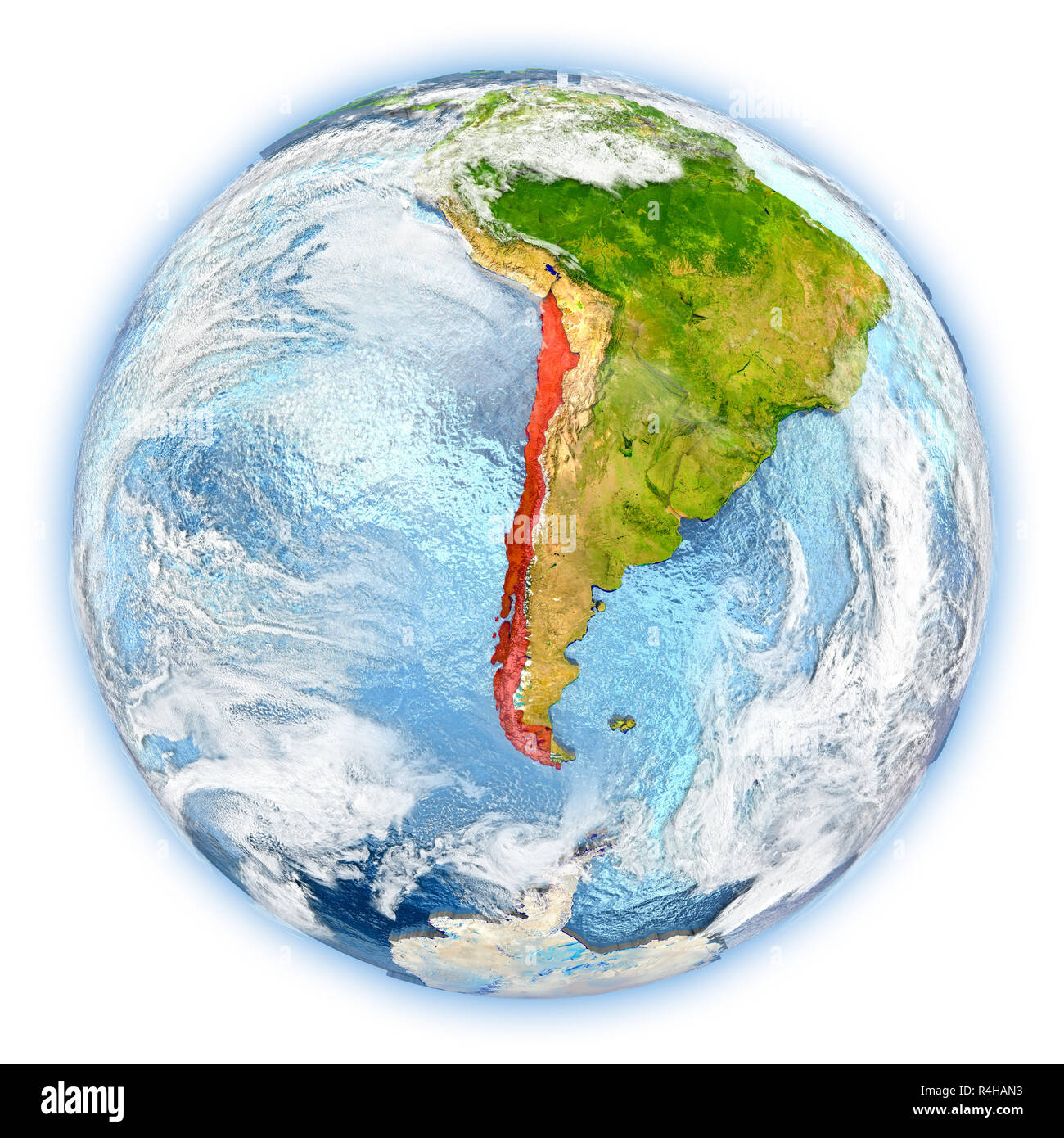 Chile on Earth isolated Stock Photo - Alamy