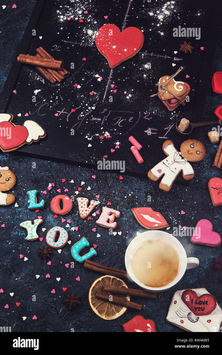 Math, hearts, formula of love Stock Photo - Alamy