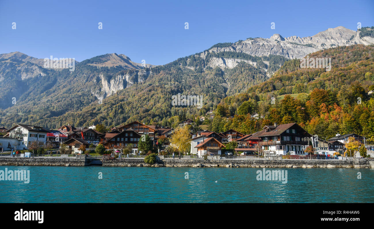 Beautiful scenery of Lake Brienz, Switzerland. The turquoise Lake ...