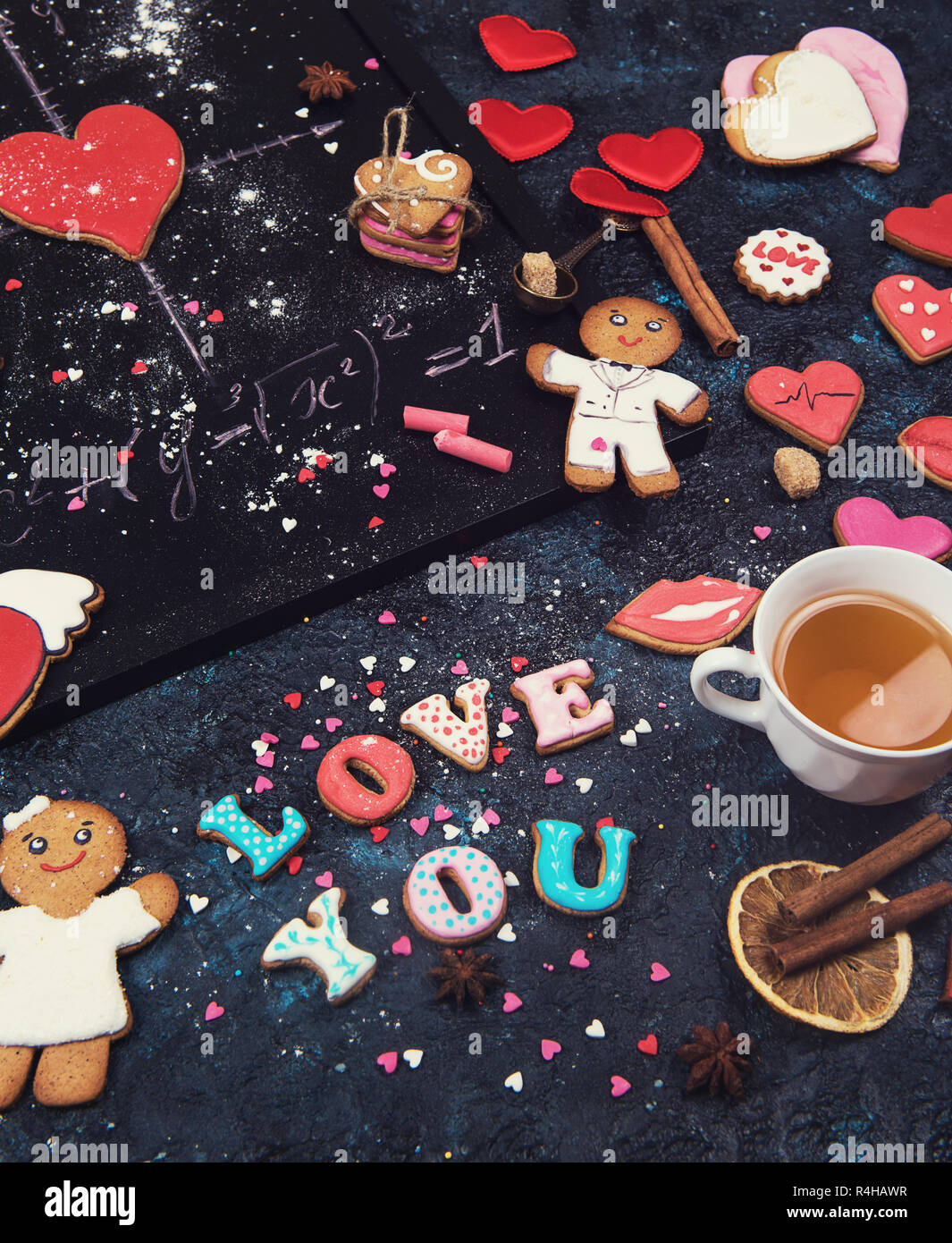 Math, hearts, formula of love Stock Photo - Alamy