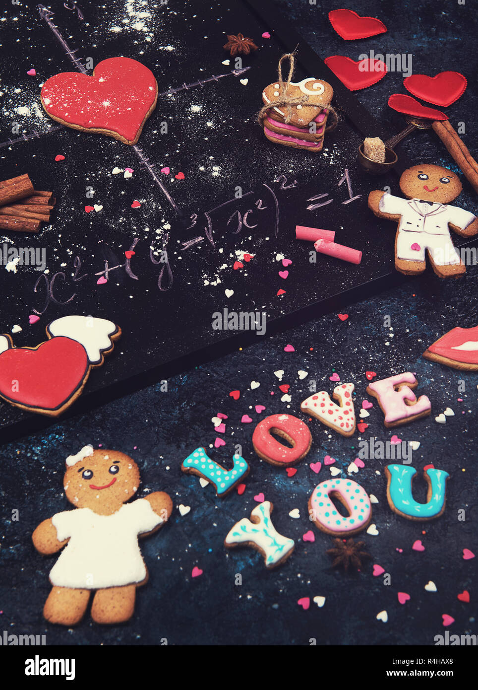 Math, hearts, formula of love Stock Photo - Alamy