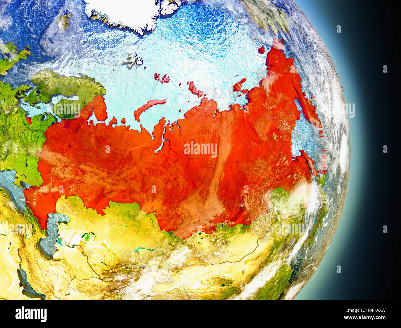 Russia in red from space Stock Photo - Alamy