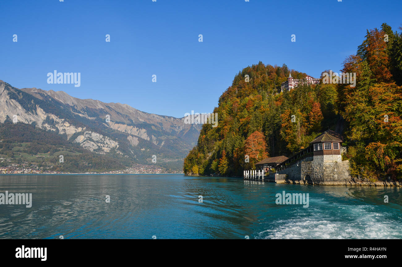 Beautiful scenery of Lake Brienz, Switzerland. The turquoise Lake ...