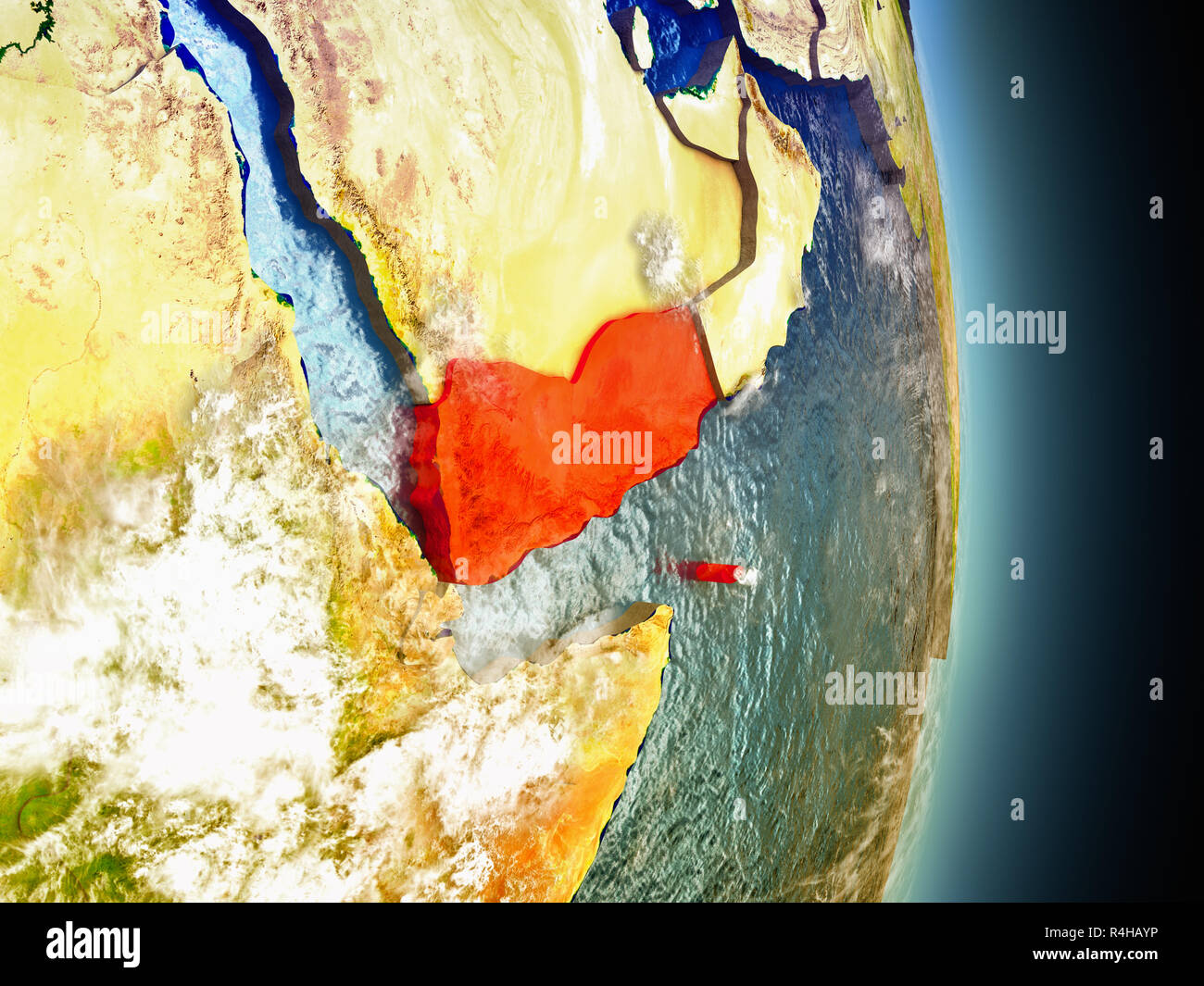 Yemen from orbit planet hi-res stock photography and images - Alamy