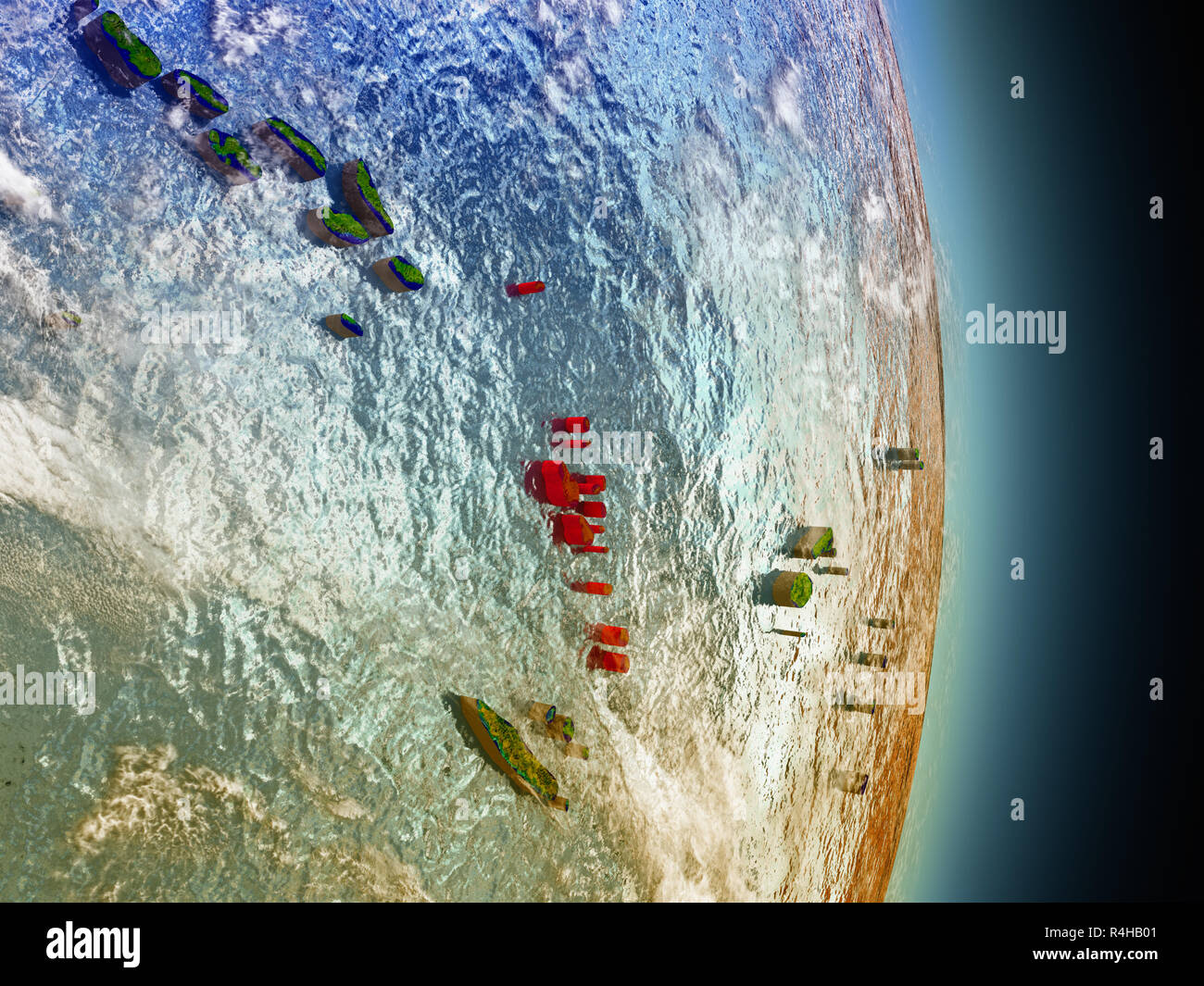 Vanuatu in red from space Stock Photo - Alamy