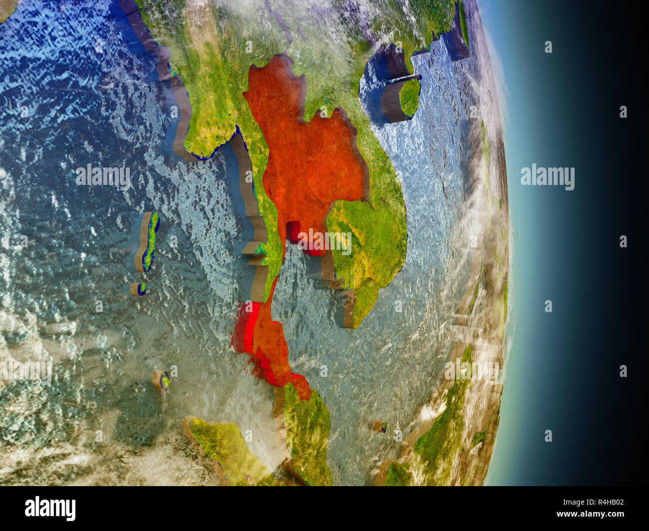 Map thailand highlighted in red hi-res stock photography and images - Alamy