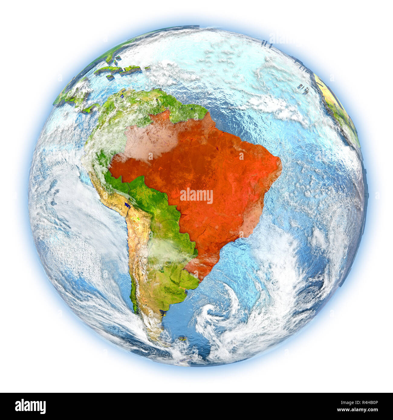 Brazil on map highlighted hi-res stock photography and images - Alamy