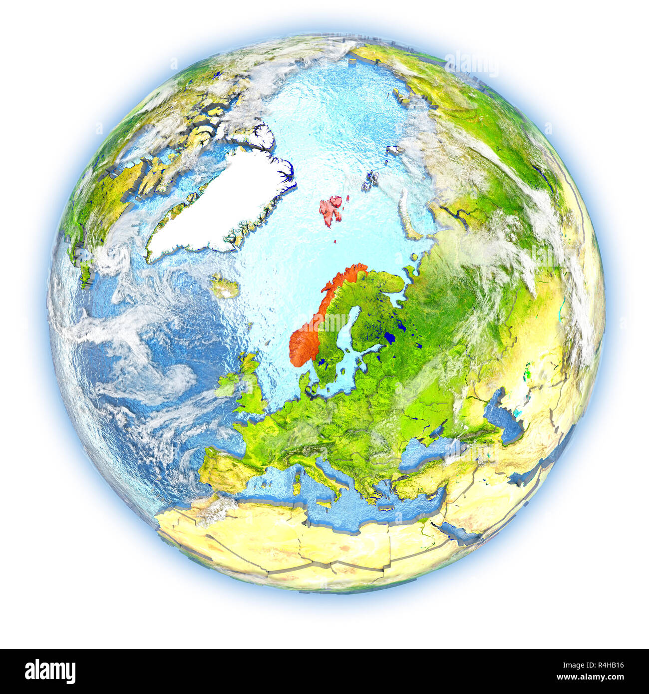 Norway on Earth isolated Stock Photo - Alamy
