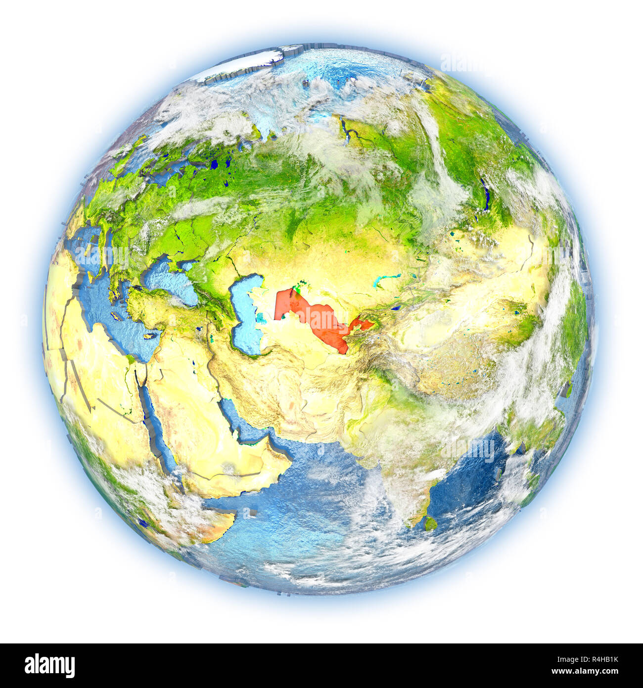 Map asia highlighted uzbekistan hi-res stock photography and images - Alamy