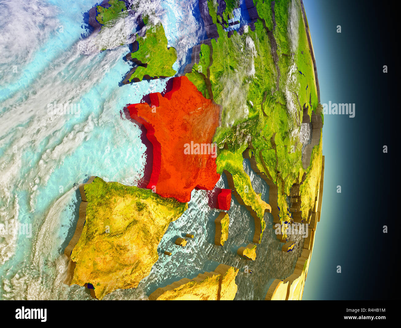 France globe earth from space hi-res stock photography and images - Alamy