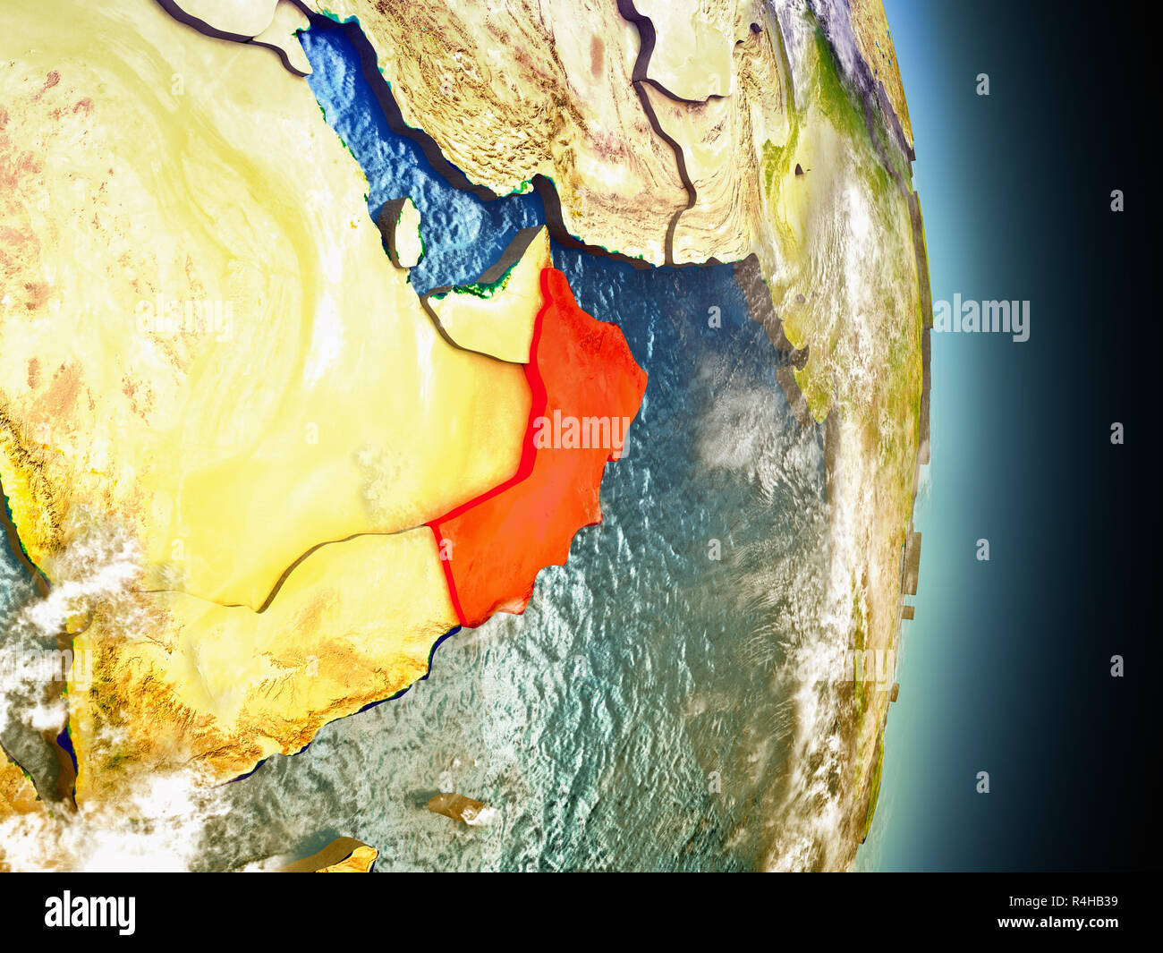Oman in red from space Stock Photo - Alamy