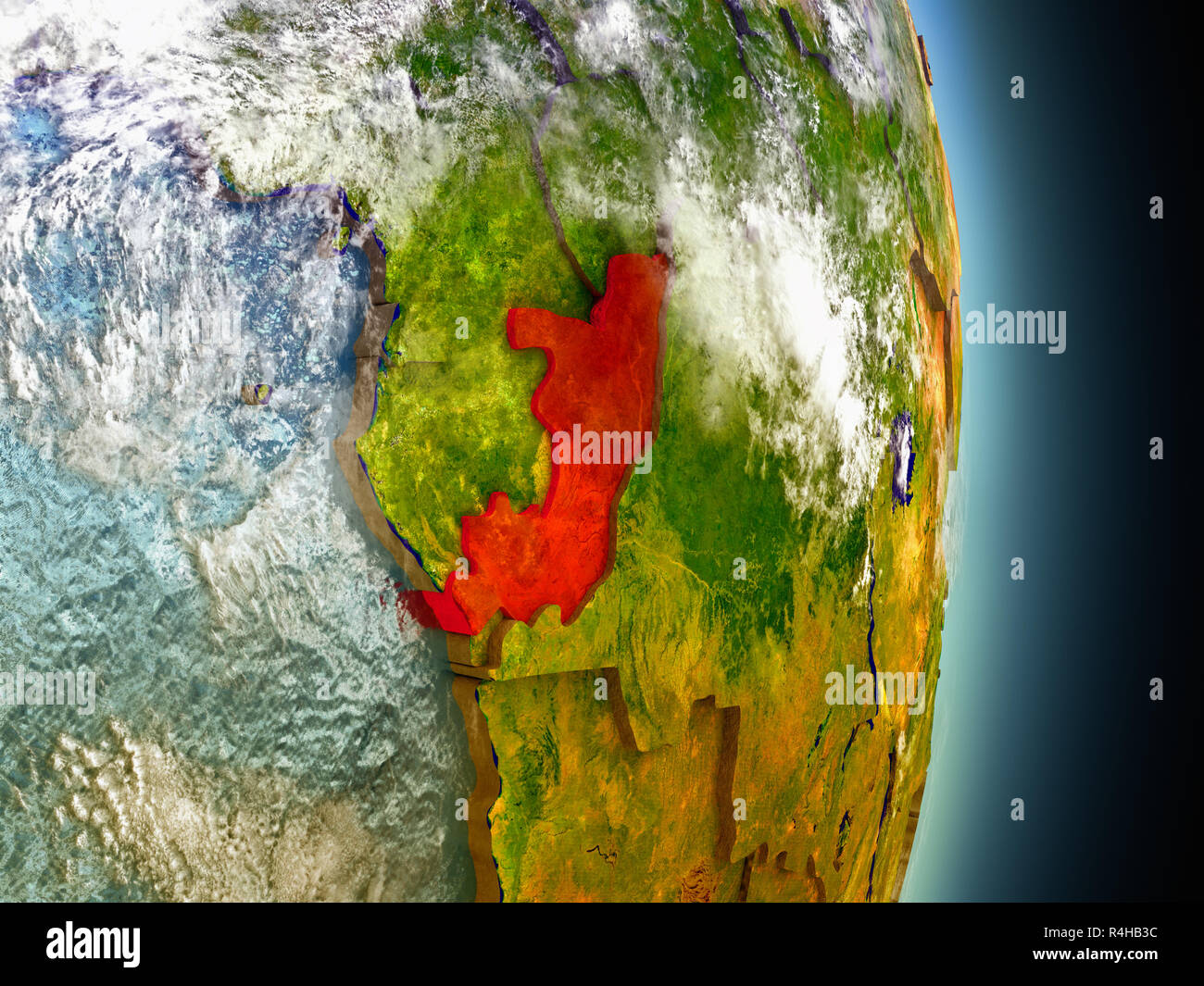 Congo in red from space Stock Photo - Alamy