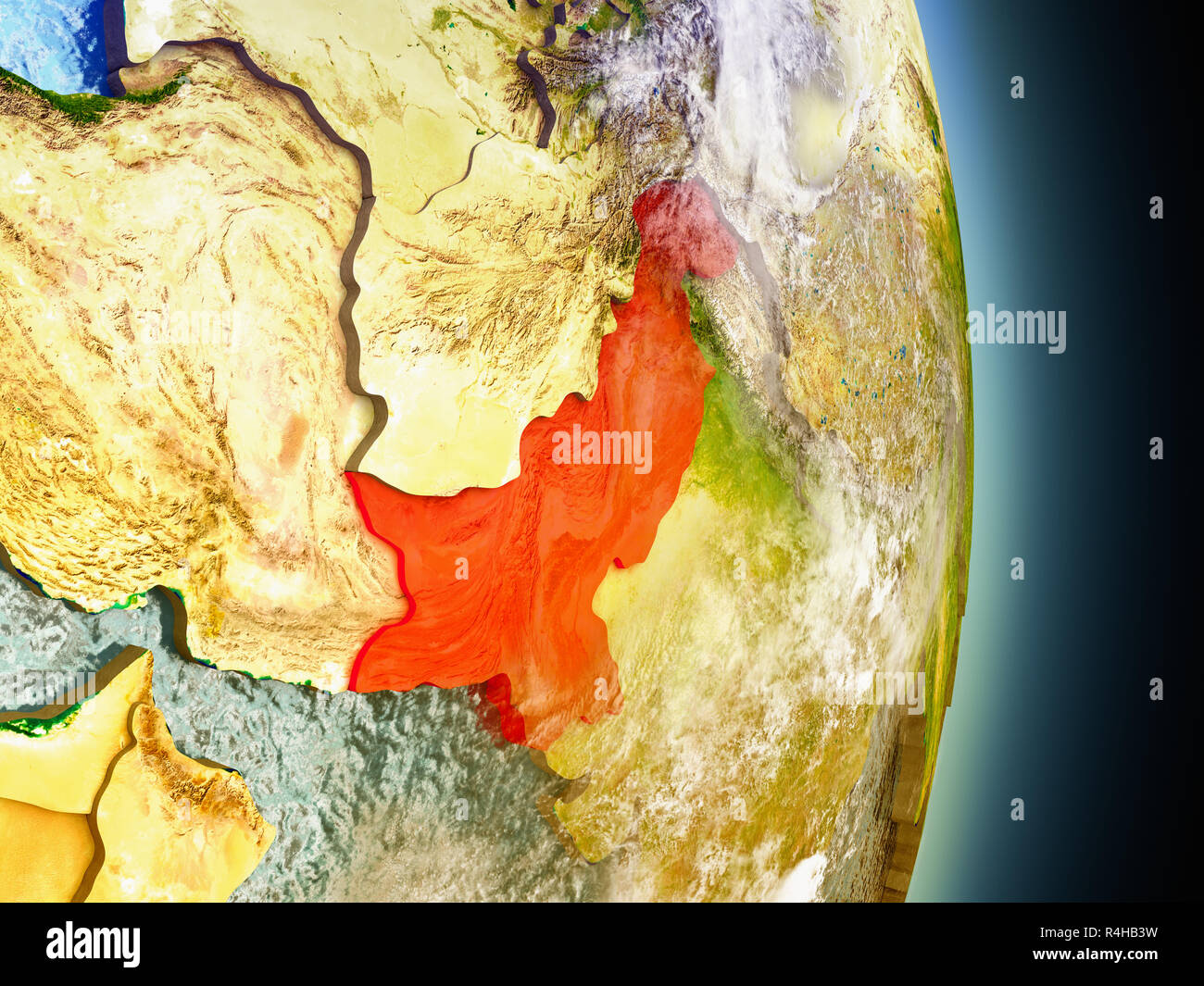 Pakistan 3d earth in space hi-res stock photography and images - Alamy