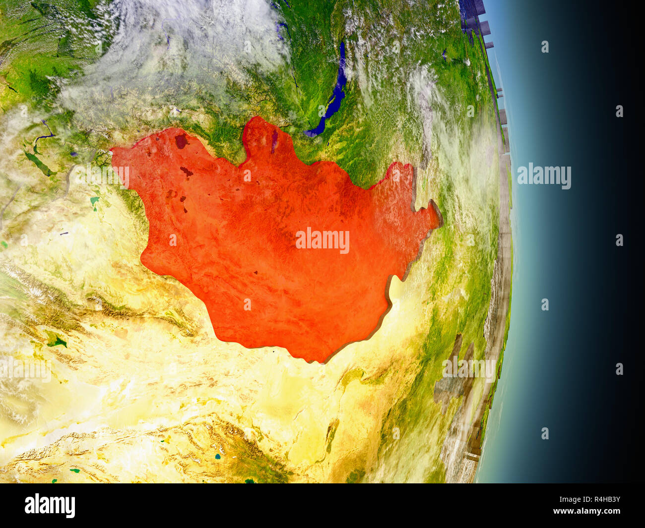 3d map mongolia borders hi-res stock photography and images - Alamy