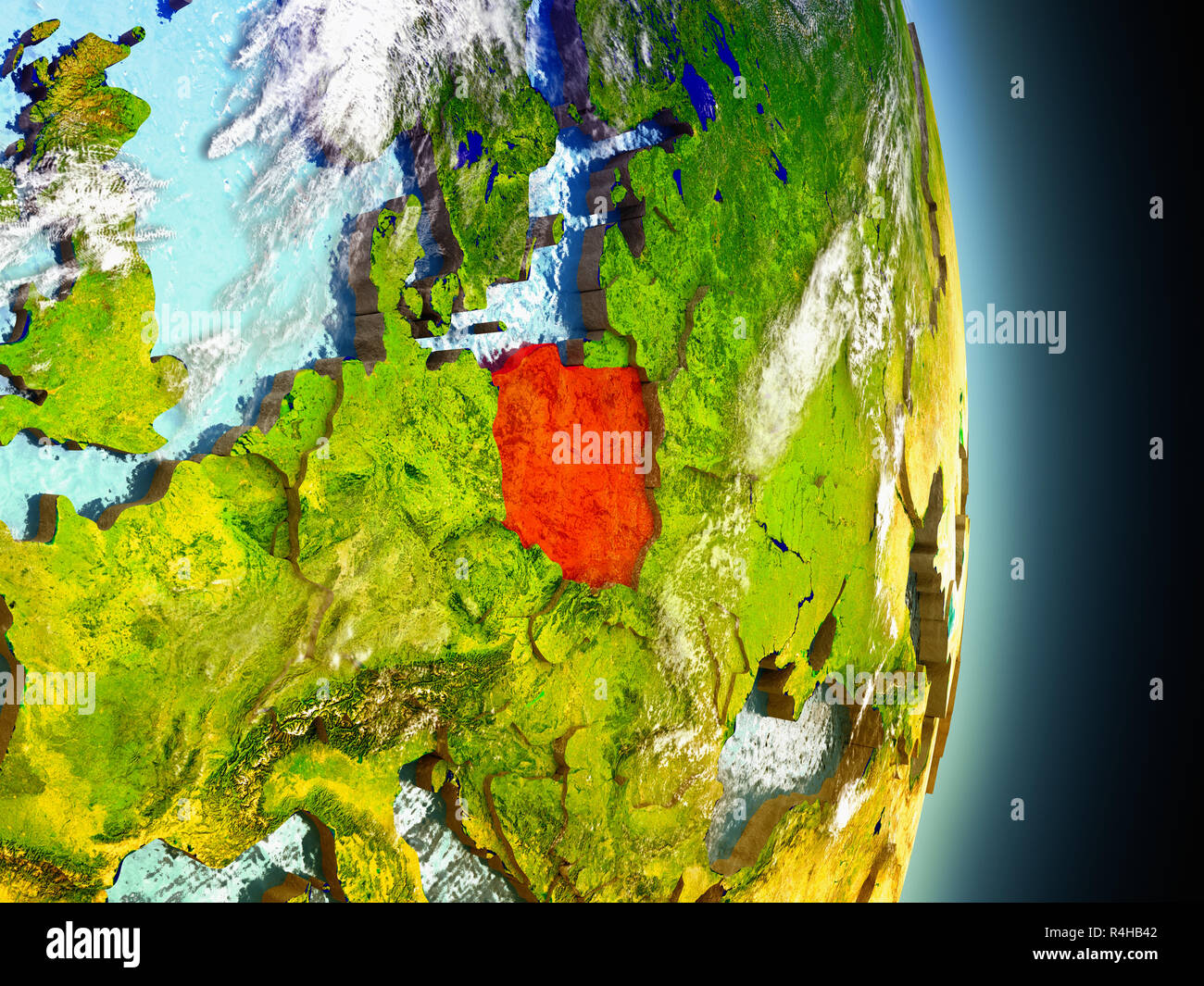 Poland 3d earth in space hi-res stock photography and images - Alamy