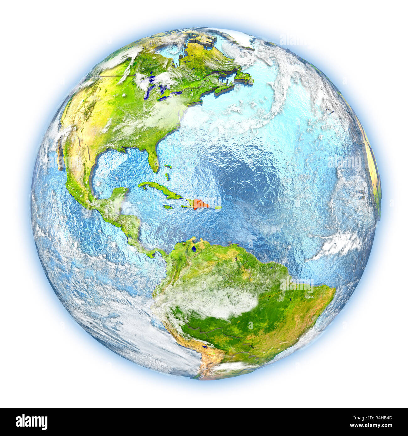 Dominican republic white 3d map Cut Out Stock Images & Pictures - Alamy