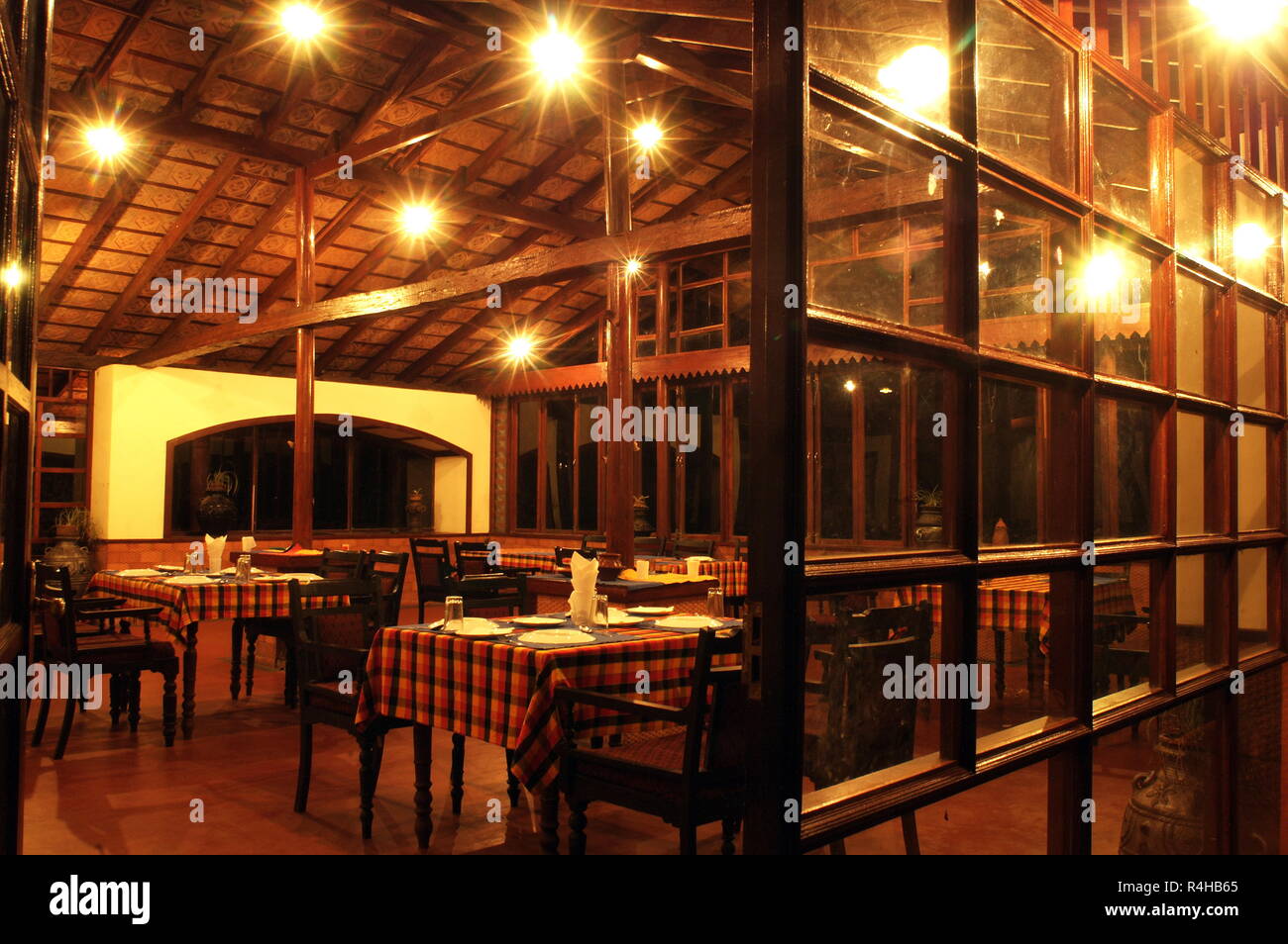 Interior view of restaurant Stock Photo - Alamy