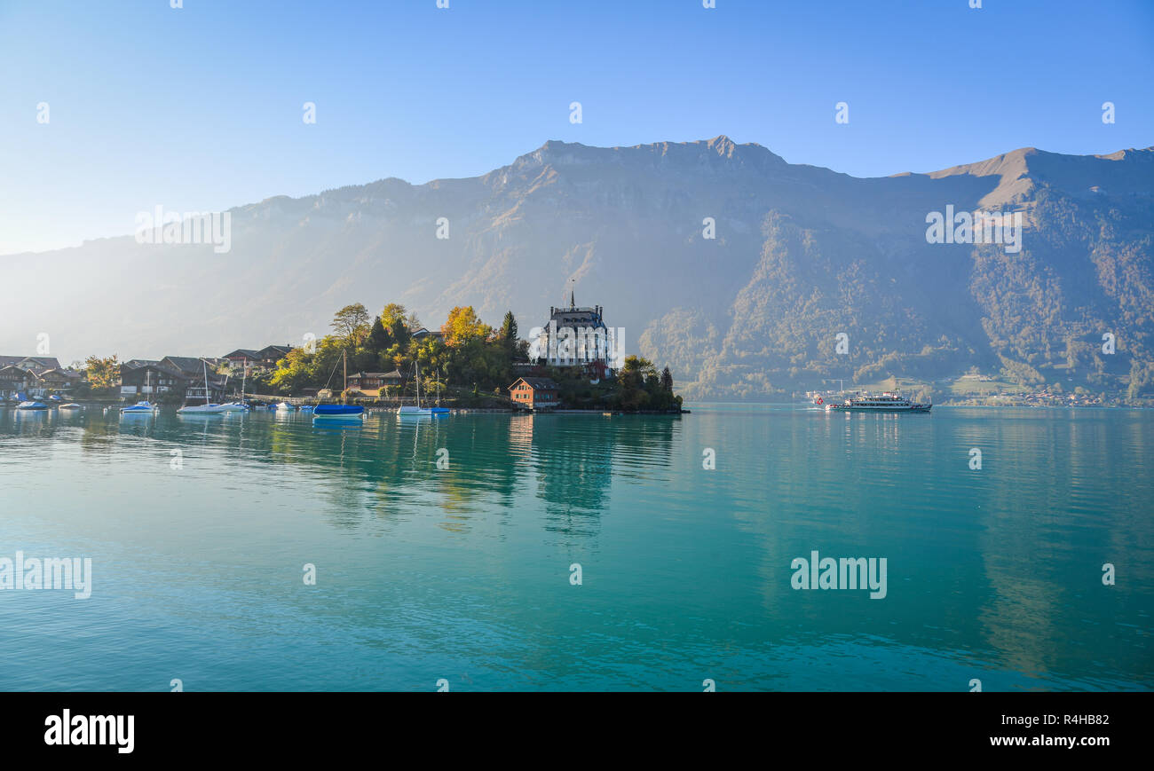 Brienz, Switzerland - Oct 21, 2018. Beautiful town near the Lake Brienz ...