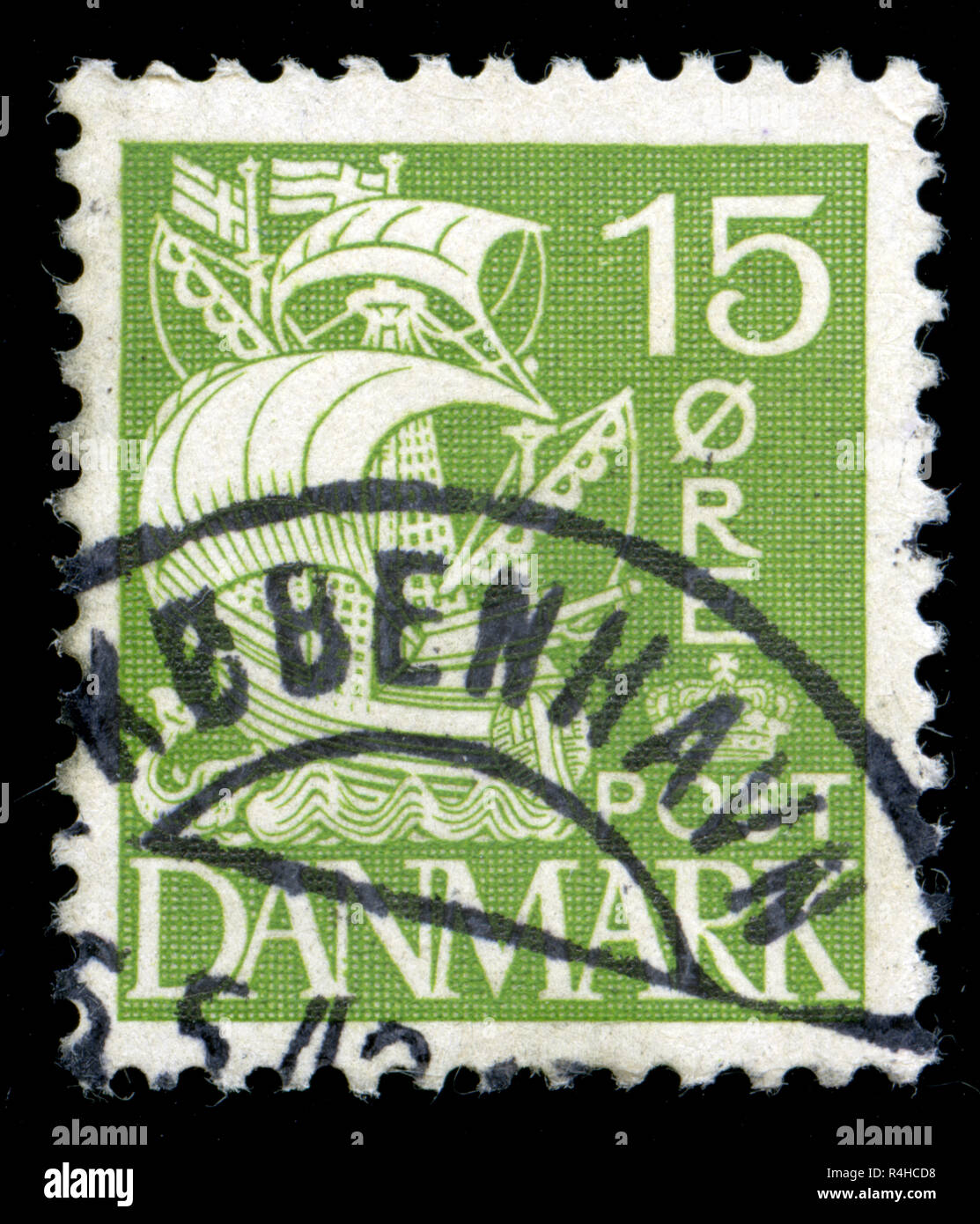 Postmarked stamp from Denmark in the Customs Service - 350th.Anniv ...