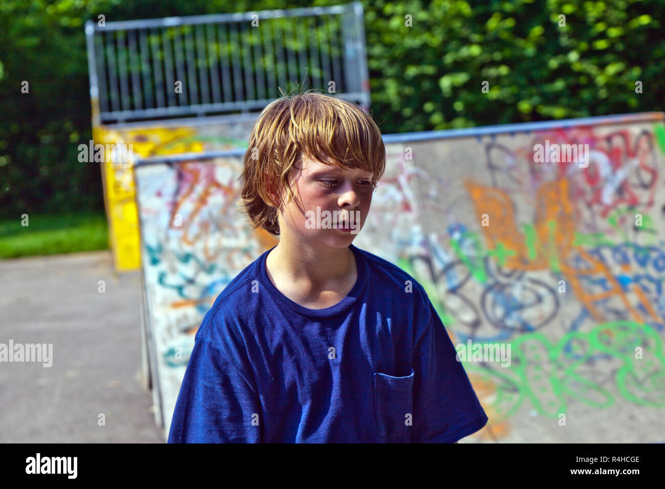 portrait of young boy sweating after sports Stock Photo - Alamy
