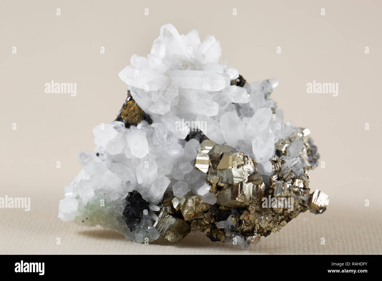 Pyrite on white background, also known as iron pyrite and fools gold ...