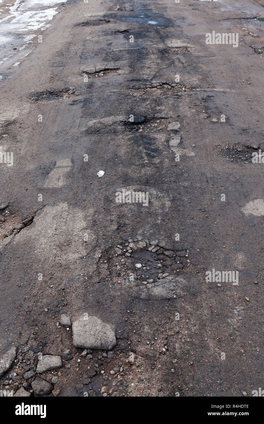 very bad road Stock Photo - Alamy