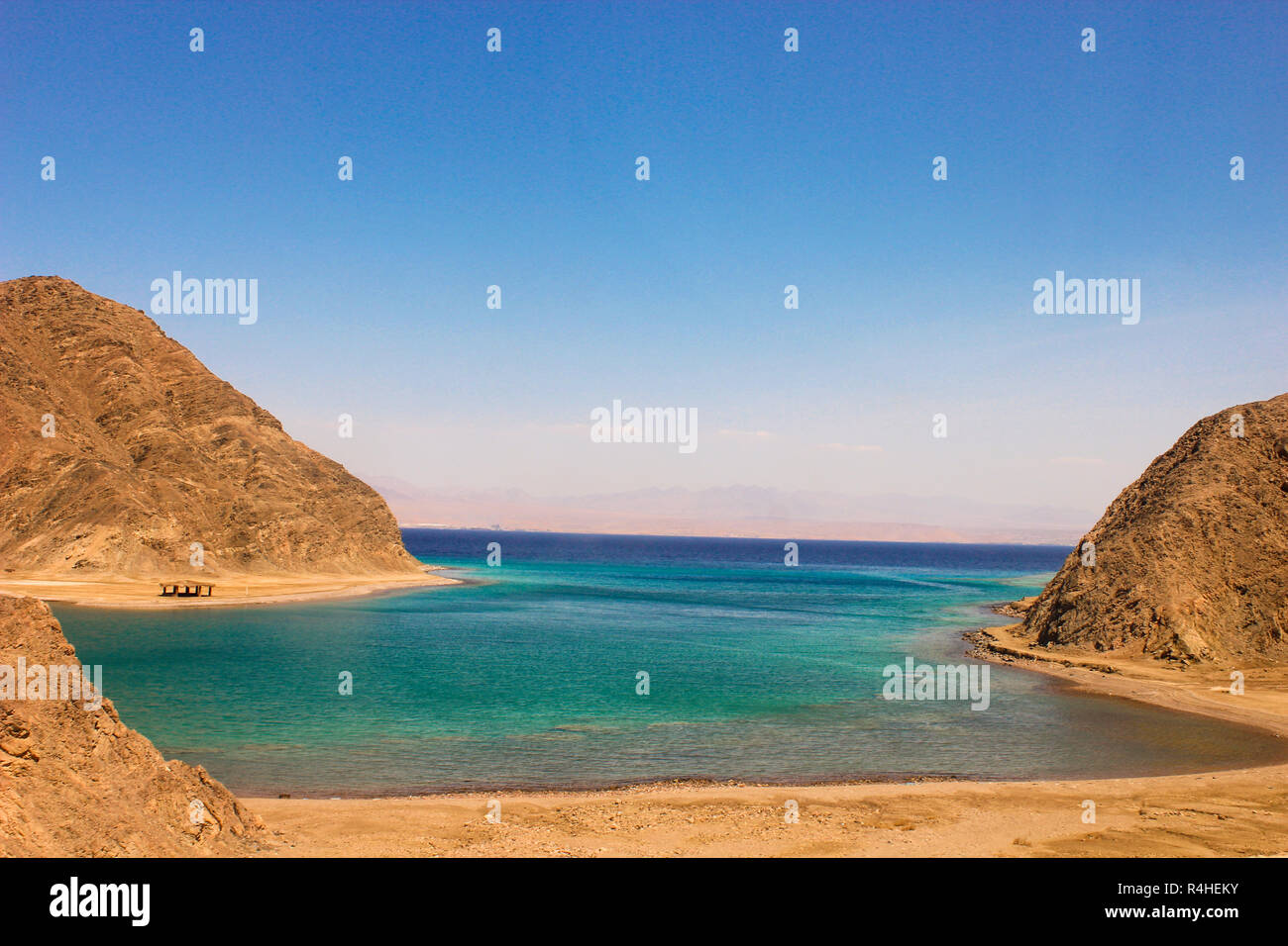 Sea & mountain View of the fjord Bay in Taba, Egypt / The amazing view ...