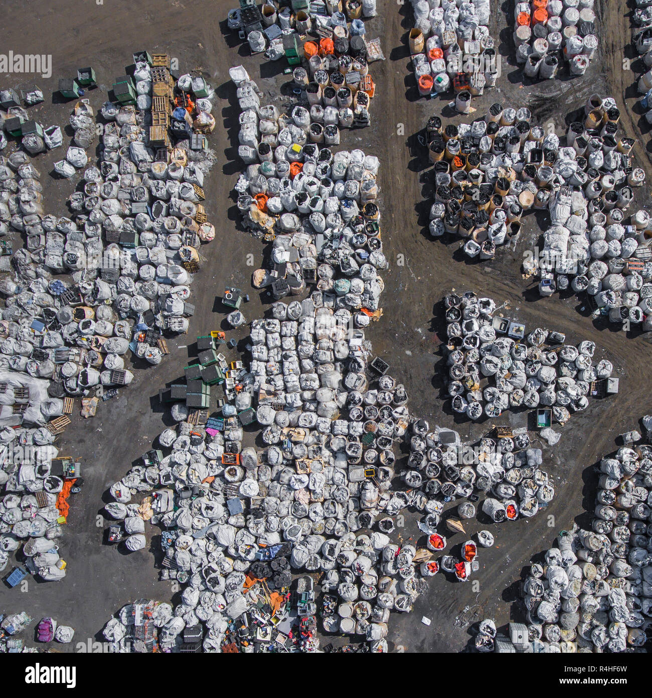 View landfill bird's-eye view. Landfill for waste storage. View from ...