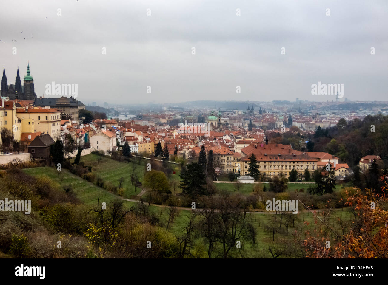 Prague fog mist haze roofs hi-res stock photography and images - Alamy