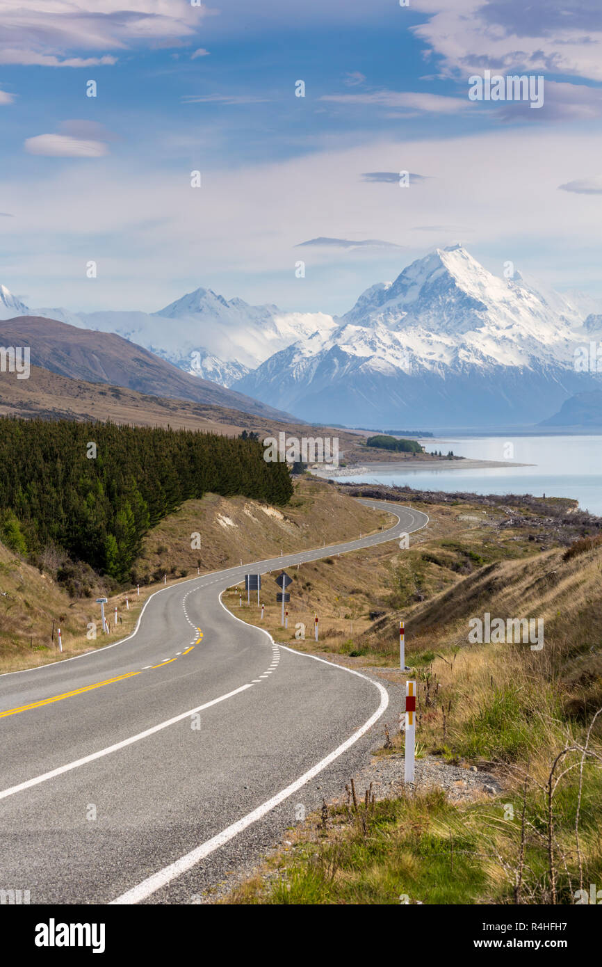 Cinematic Road to Mount Cook , New Zealand Stock Photo - Alamy