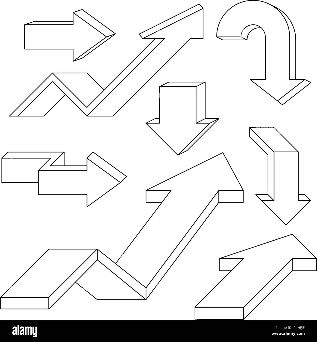 Arrows. Outline icons set Stock Vector Image & Art - Alamy