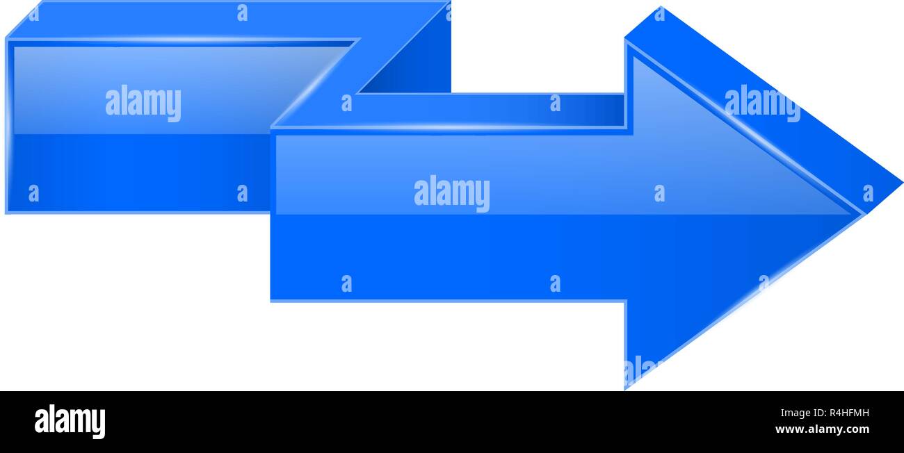 Blue arrow. 3d Next icon Stock Vector Image & Art - Alamy
