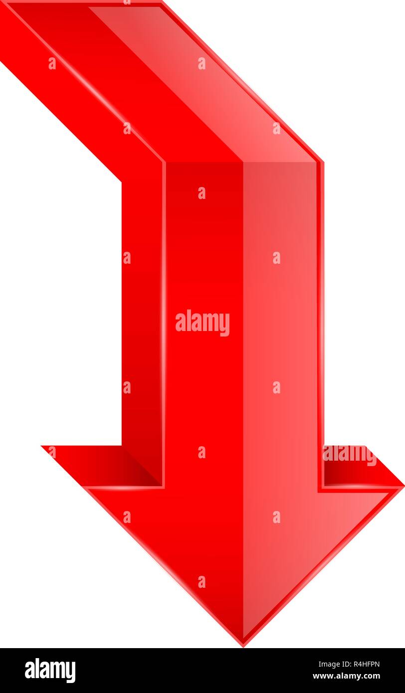 Red arrow. 3d down icon Stock Vector Image & Art - Alamy