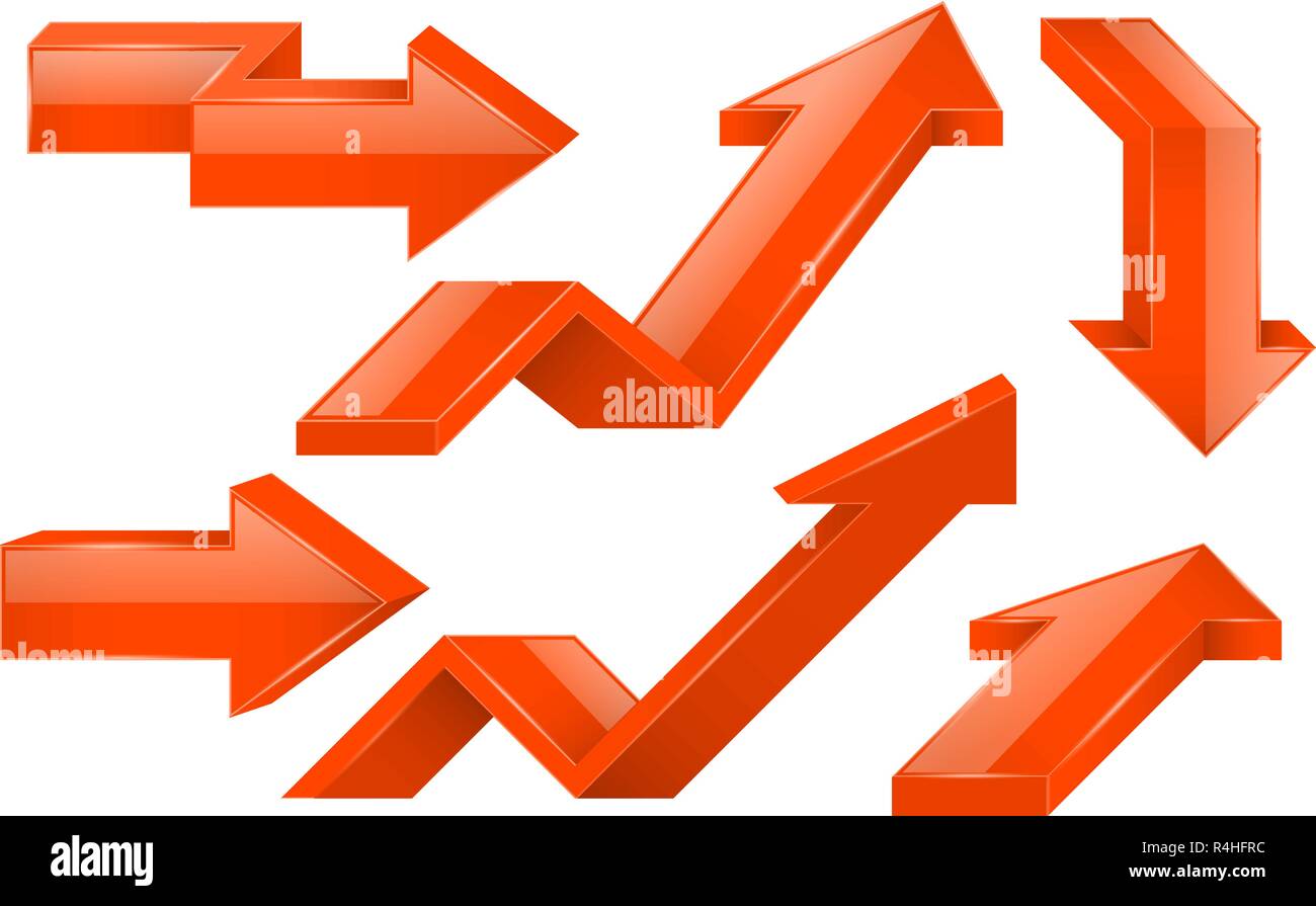 Orange arrows. 3d icons set Stock Vector Image & Art - Alamy